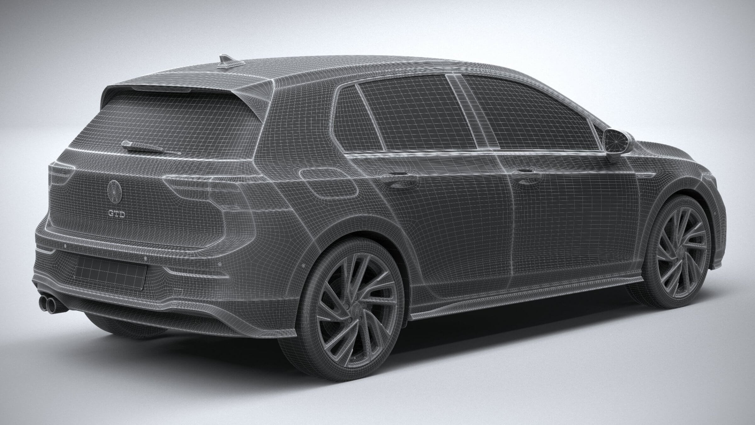 Volkswagen Golf GTD 5-door 2020 3D Model by SQUIR
