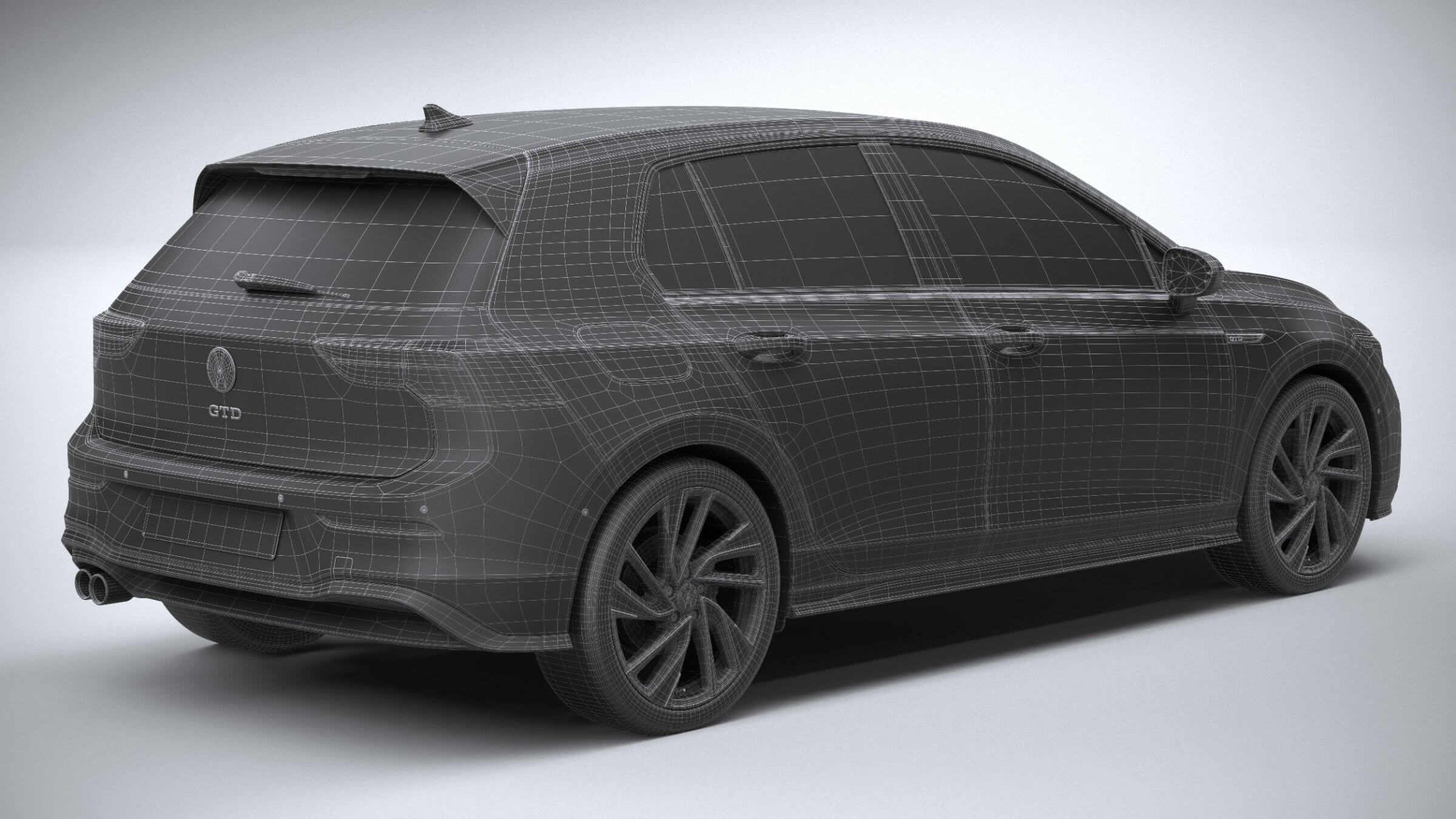 Volkswagen Golf GTD 5-door 2020 3D Model by SQUIR