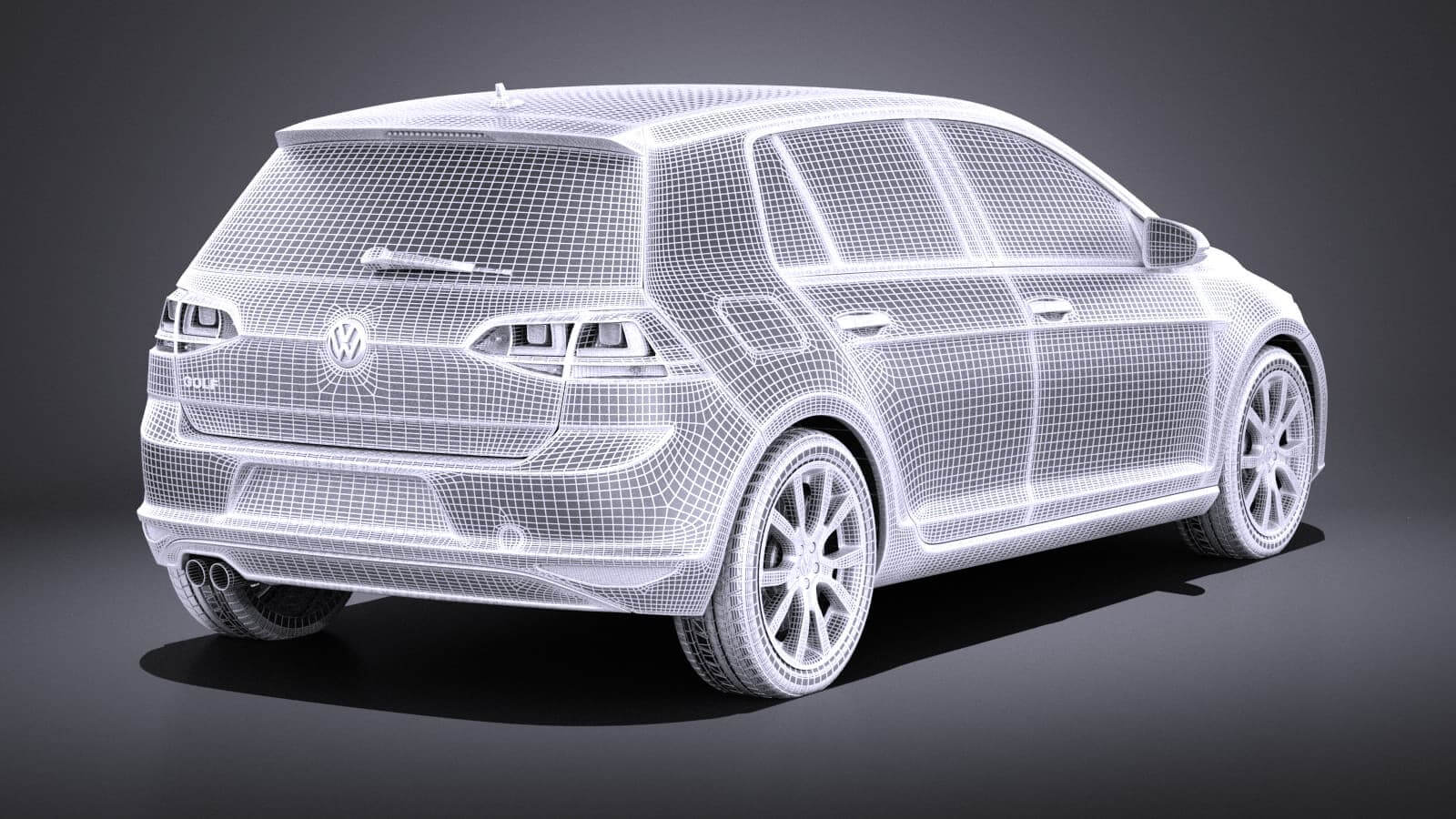 Volkswagen Golf GTE 2015 (V-Ray) 3D Model by SQUIR