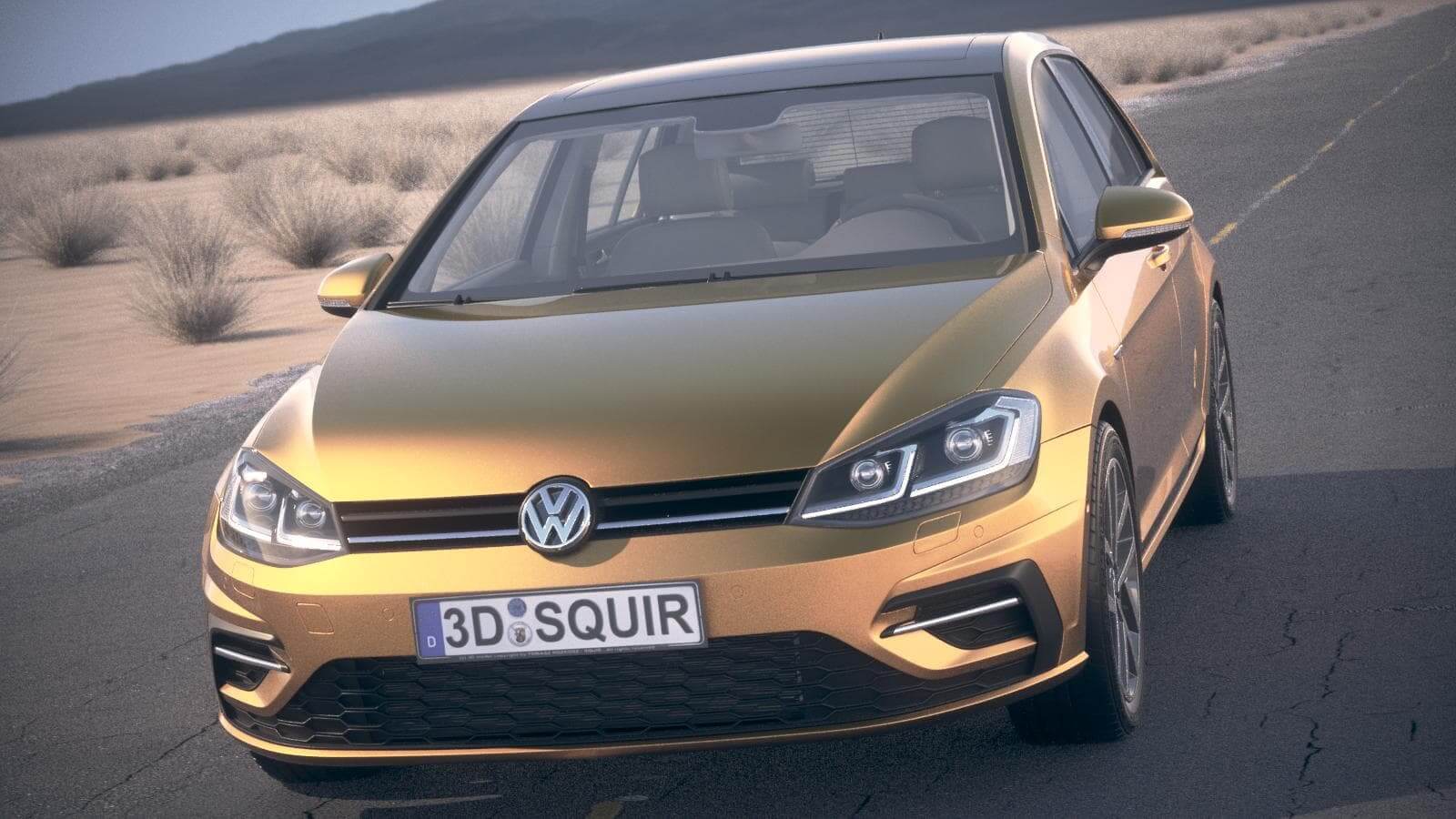Volkswagen Golf TSI 2017 (desert studio) - 3D Model by SQUIR