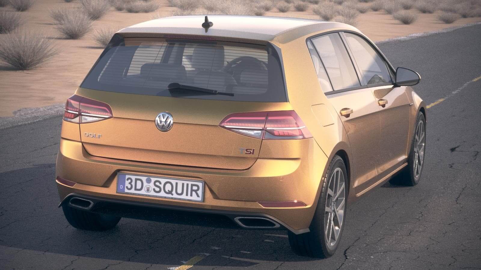 Volkswagen Golf TSI 2017 (desert studio) - 3D Model by SQUIR
