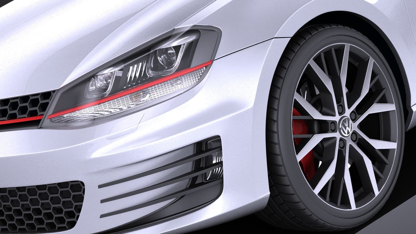 Volkswagen Golf VII GTI 2014 (V-Ray) 3D Model by SQUIR