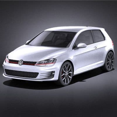 Volkswagen Golf VII GTI 2014 (V-Ray) 3D Model by SQUIR