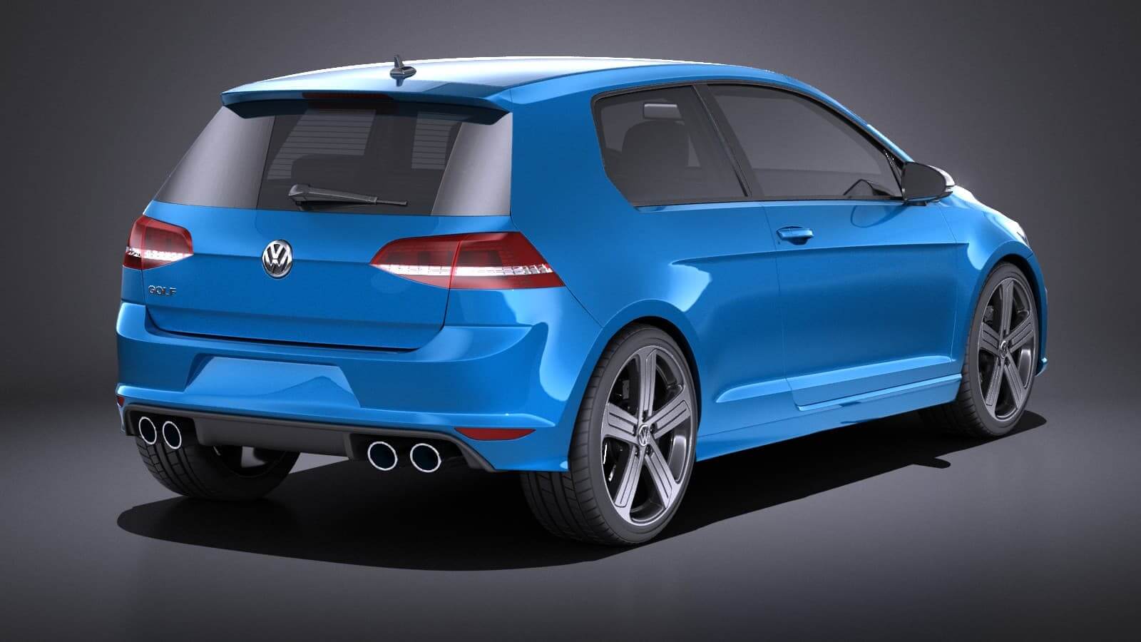 Volkswagen Golf VII R 2014 (V-Ray) 3D Model by SQUIR