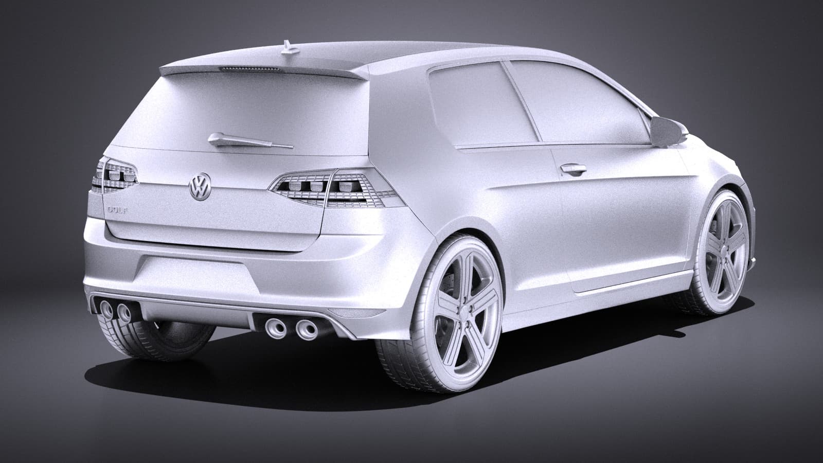 Volkswagen Golf VII R 2014 (V-Ray) 3D Model by SQUIR