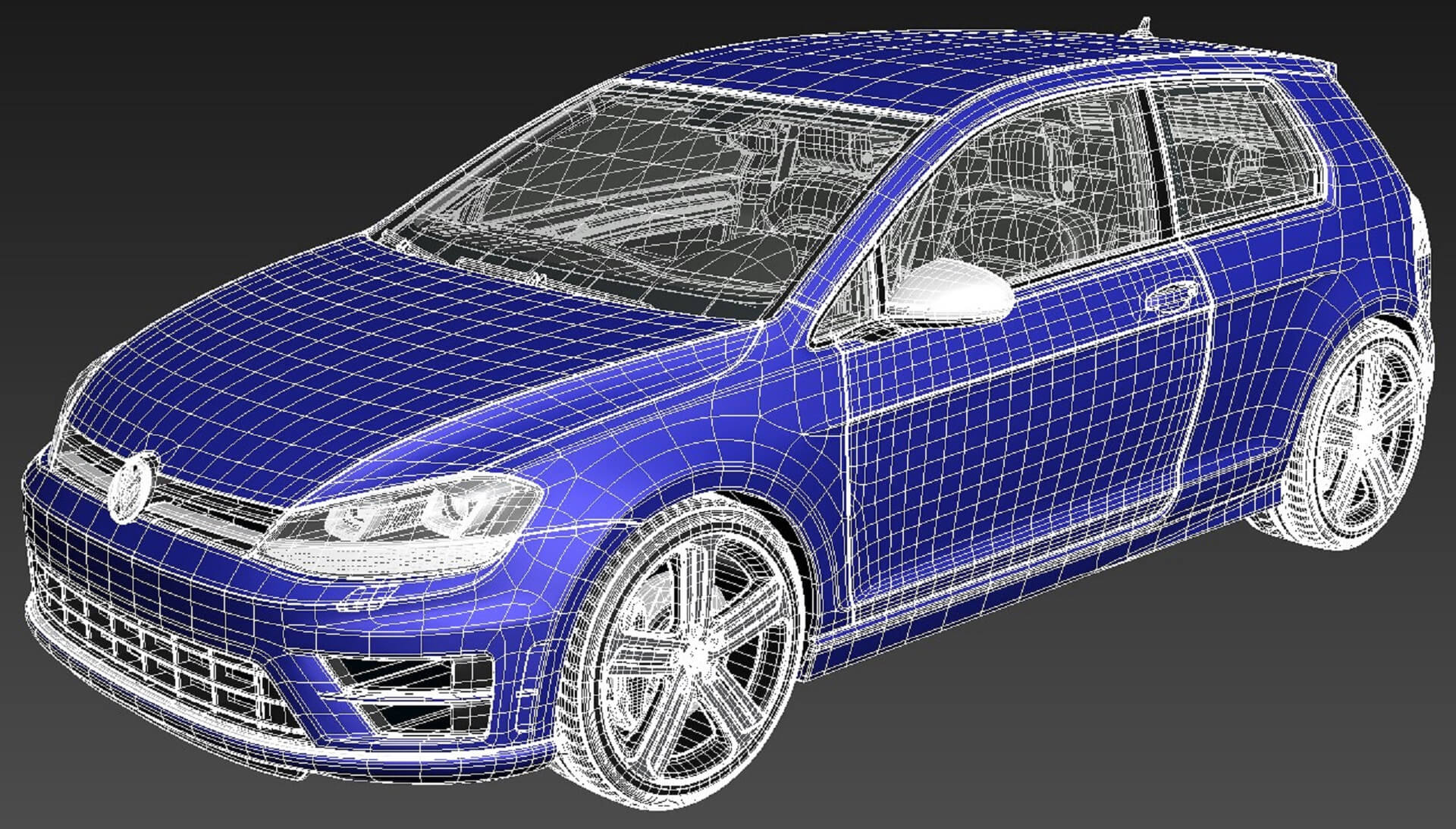 Volkswagen Golf VII R 2014 - 3D Model by SQUIR