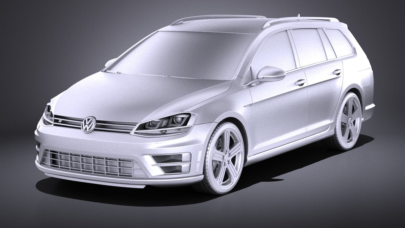 Volkswagen Golf VII R Variant 2015 (V-Ray) 3D Model by SQUIR