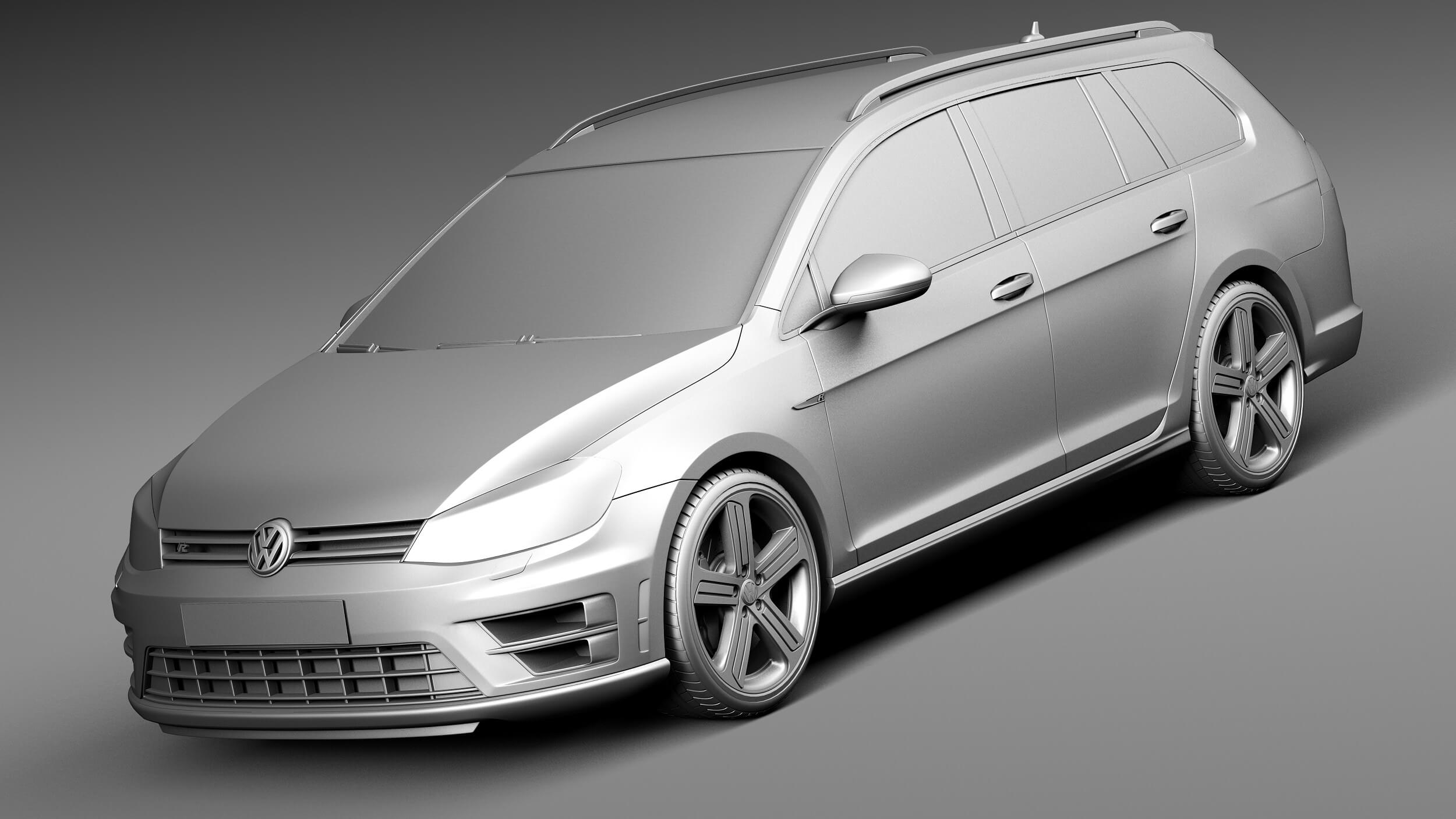 Volkswagen Golf VII R Variant 2015 - 3D Model by SQUIR