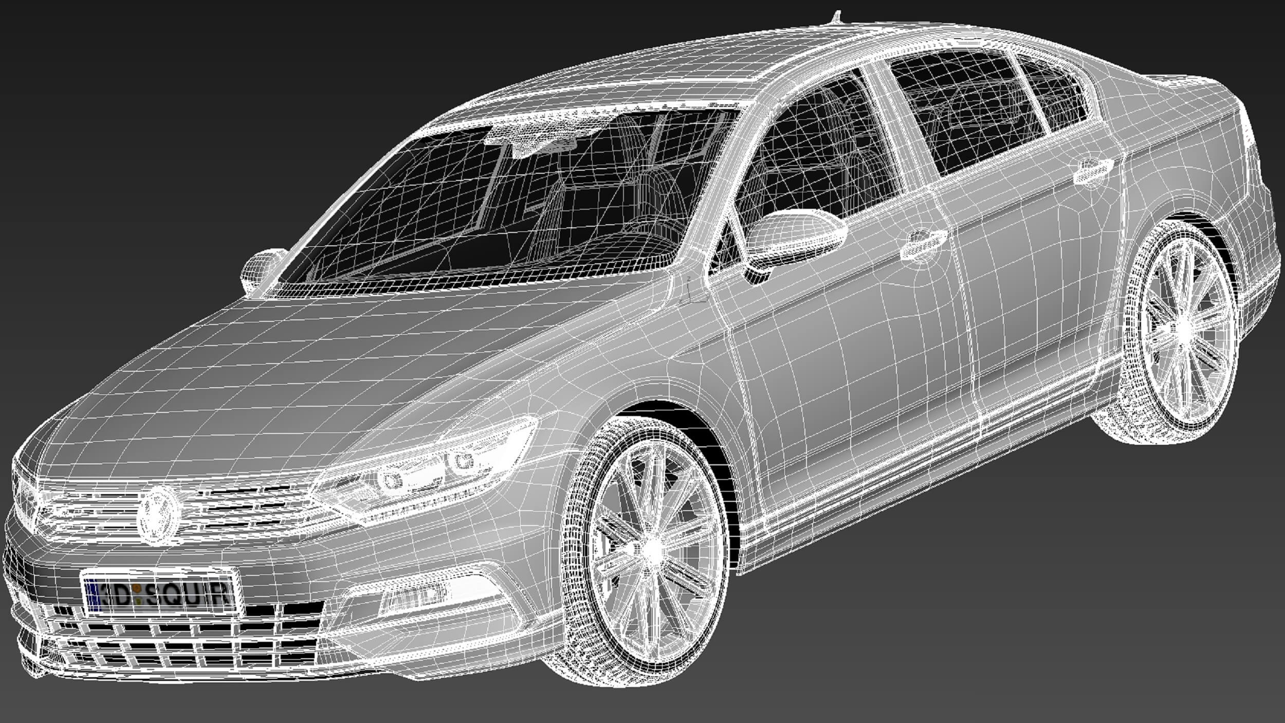 Volkswagen Passat R-Line 2015 3D Model by SQUIR