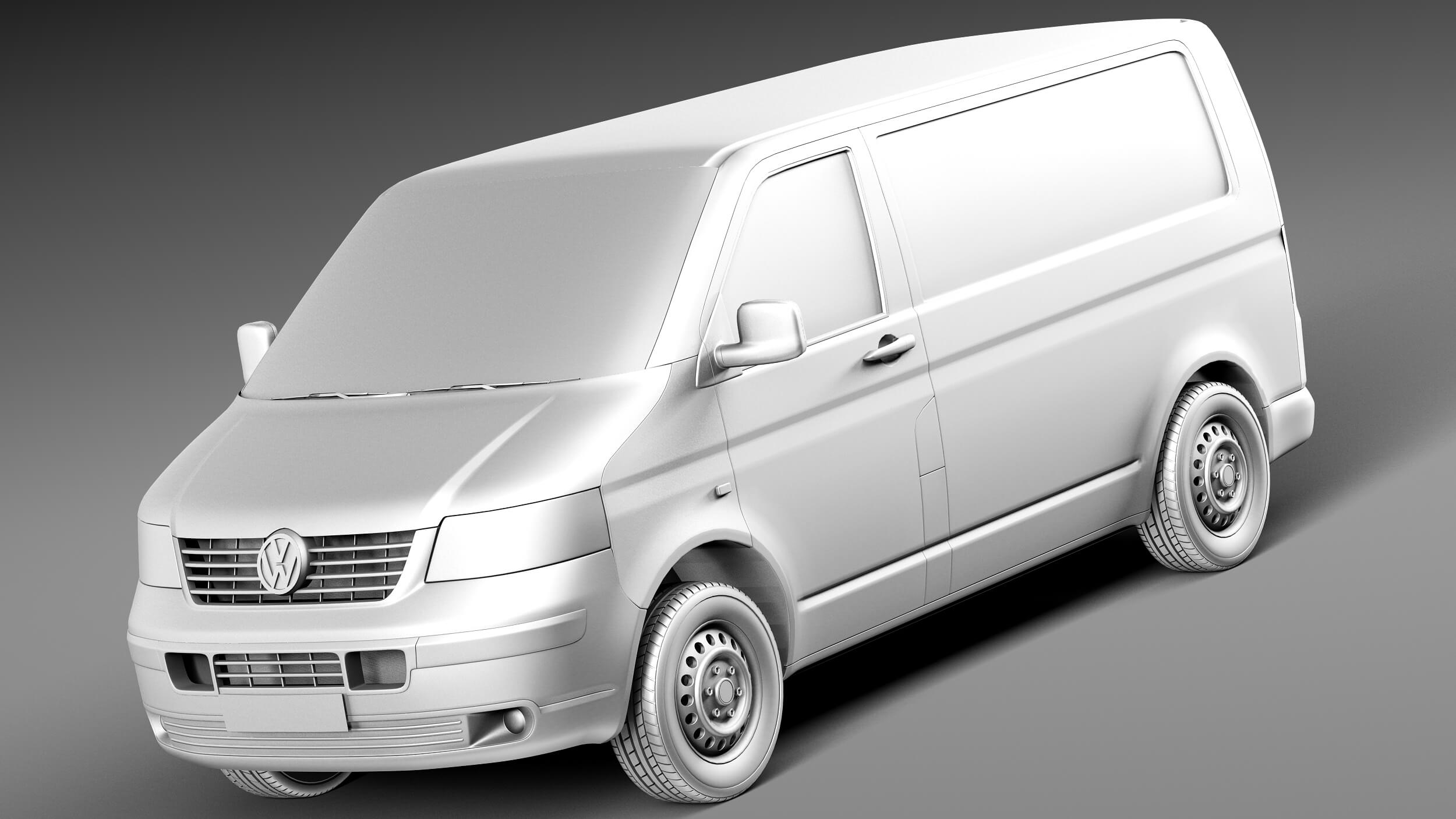 Volkswagen T5 Transporter Van 2003-2009 3D Model by SQUIR