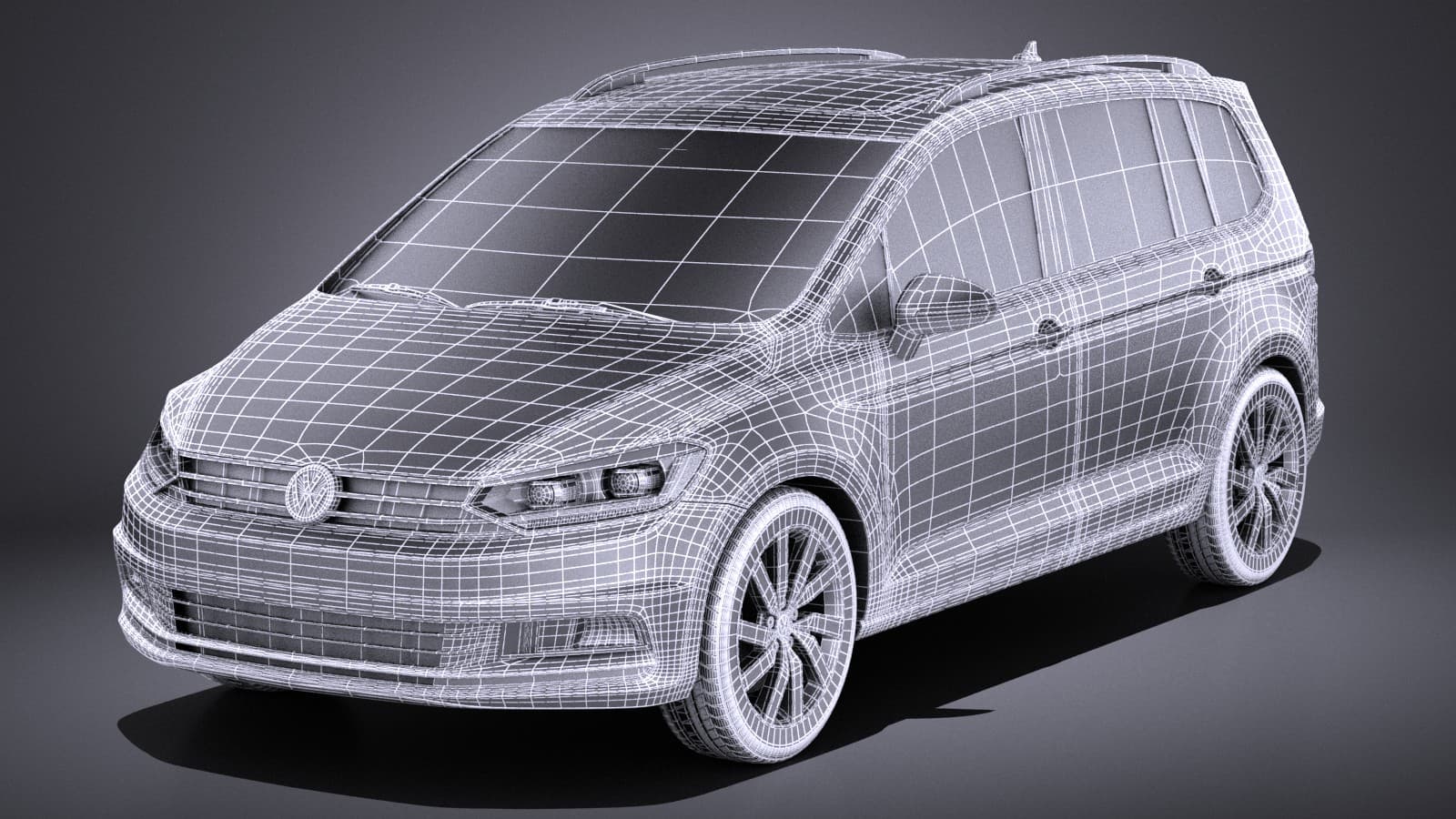 Volkswagen Touran 2016 (V-Ray) 3D Model by SQUIR