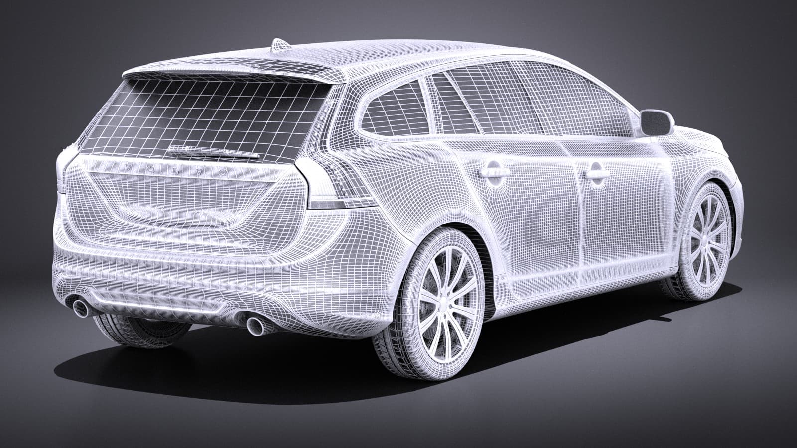 Volvo V60 2014 (V-Ray) 3D Model by SQUIR