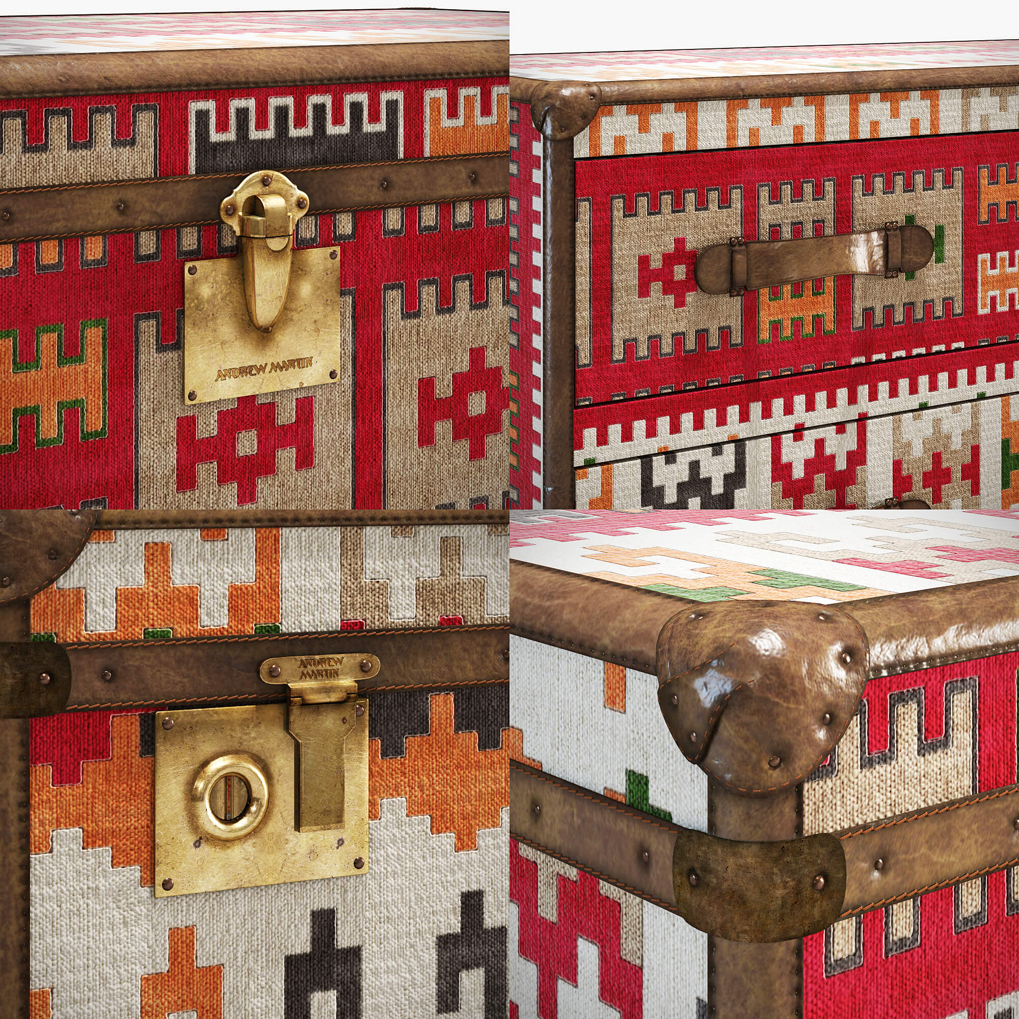 Andrew Martin Kilim Trunk Set - 3D Model by sta_84