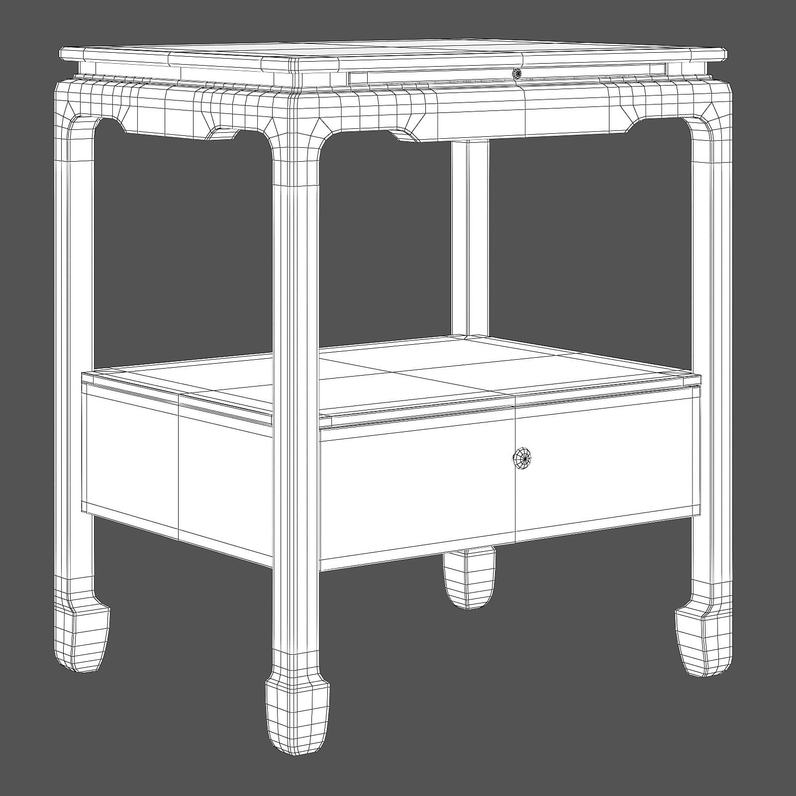 Asian Side Table 001 - 3D Model by sta_84