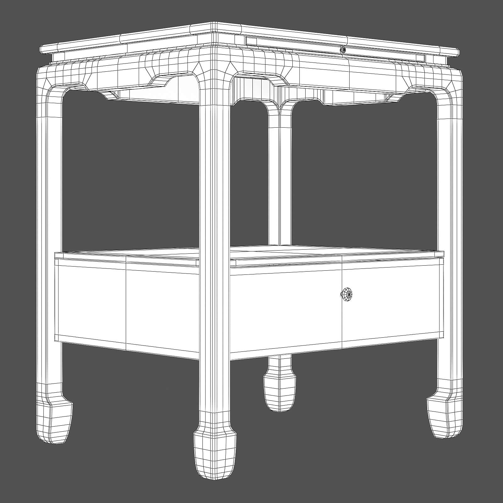 Asian Side Table 001 - 3D Model by sta_84