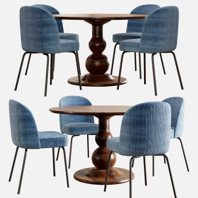 Be Pure Home Dining Set Blanco Table Vogue Chair - 3D Model by sta_84