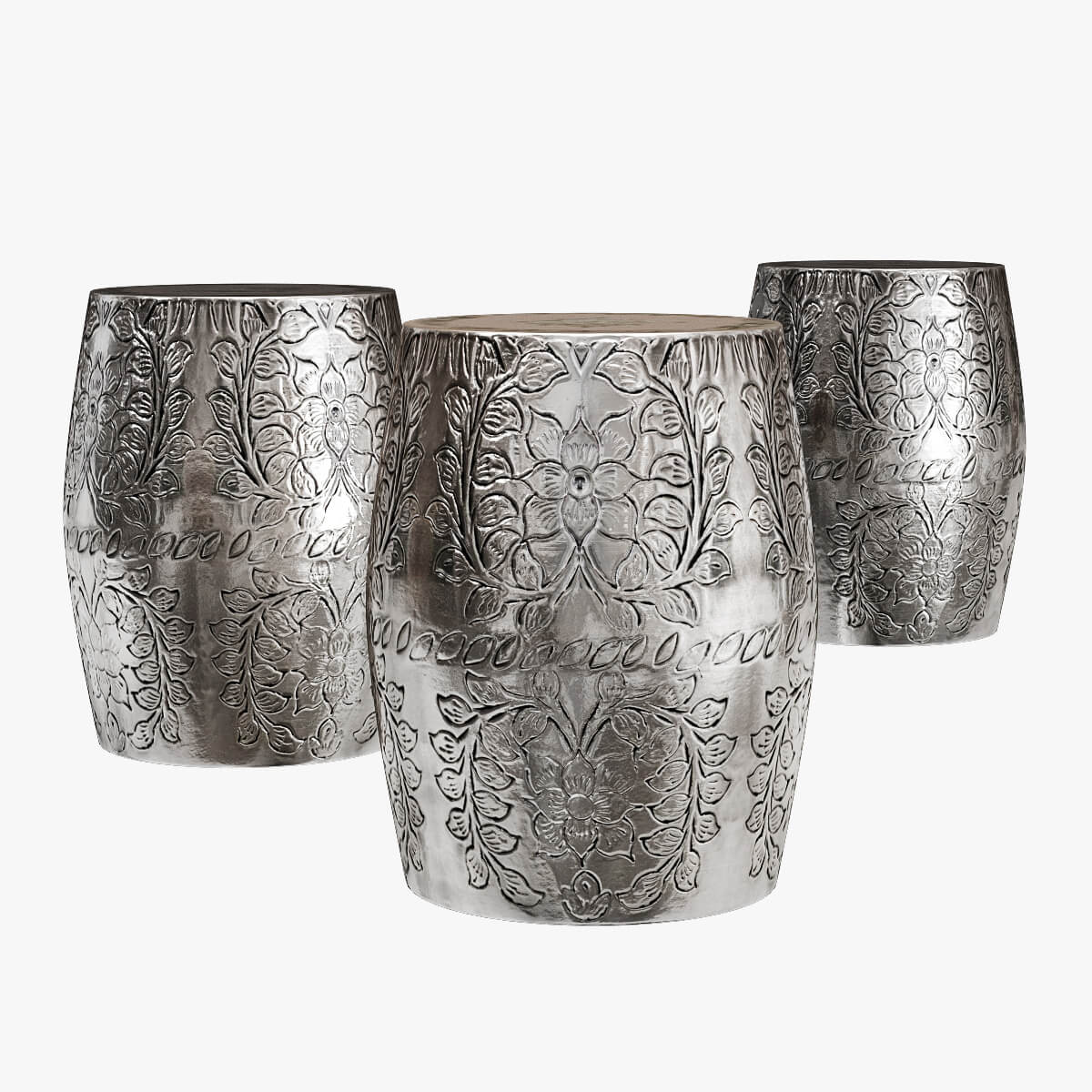 Bungalow Rose Alvey Round Embossed Metal Side Garden Stool - 3D Model ...