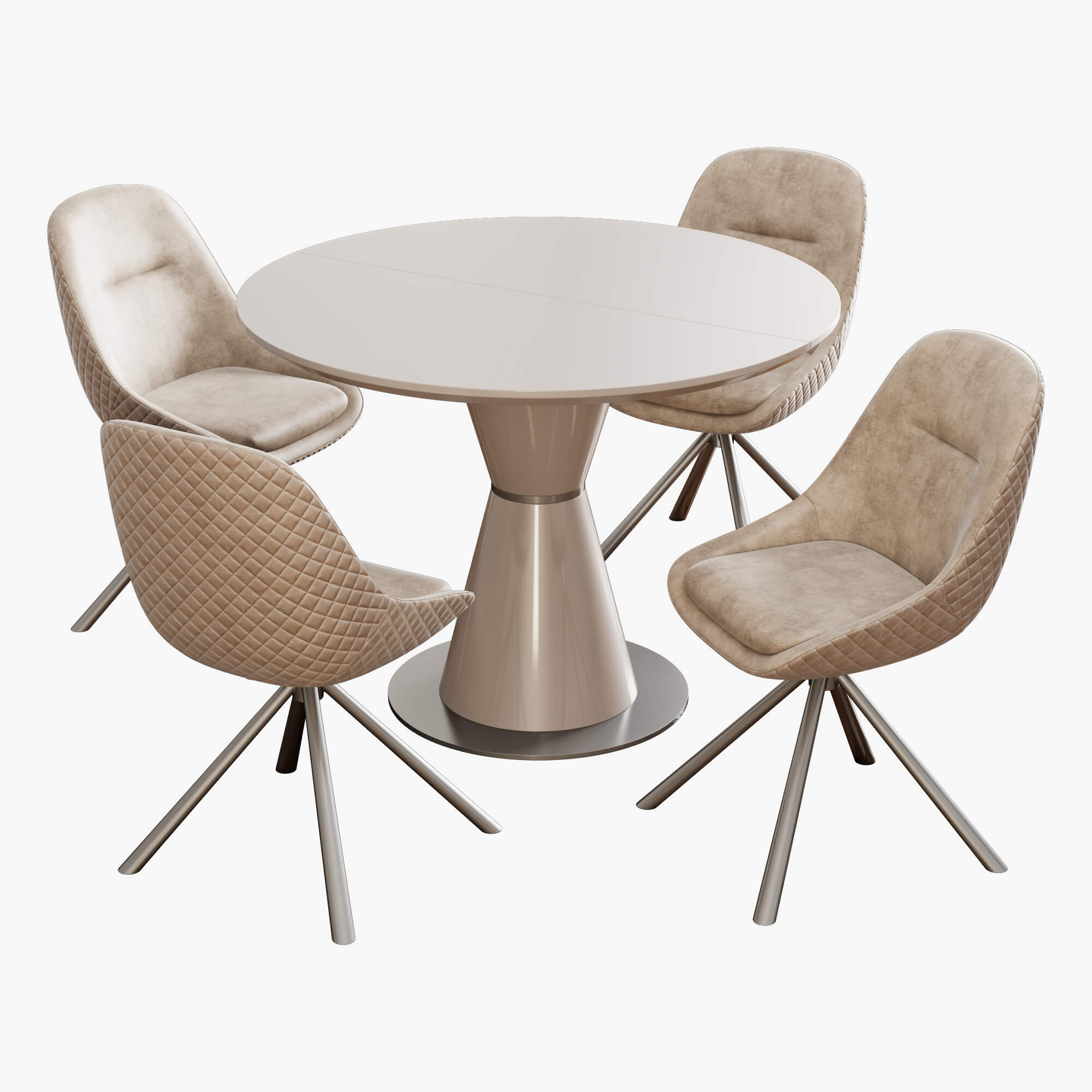 Carveli Dining Set Veluto Chair Vetro Mebel Tml Table - 3D Model by sta_84