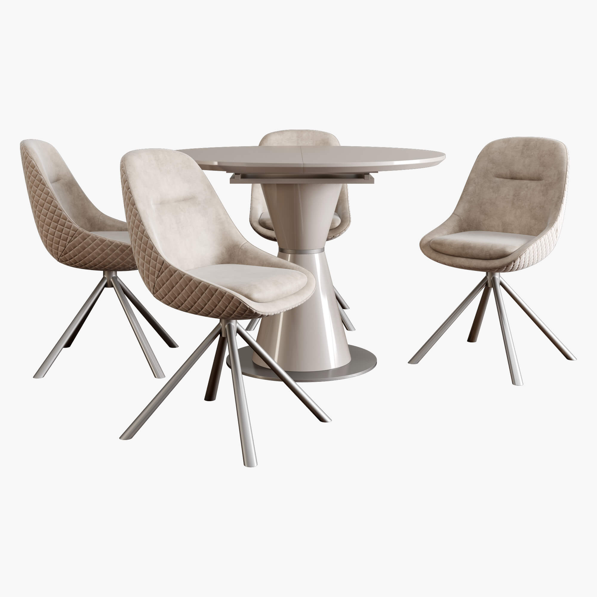 Carveli Dining Set Veluto Chair Vetro Mebel Tml Table - 3D Model by sta_84