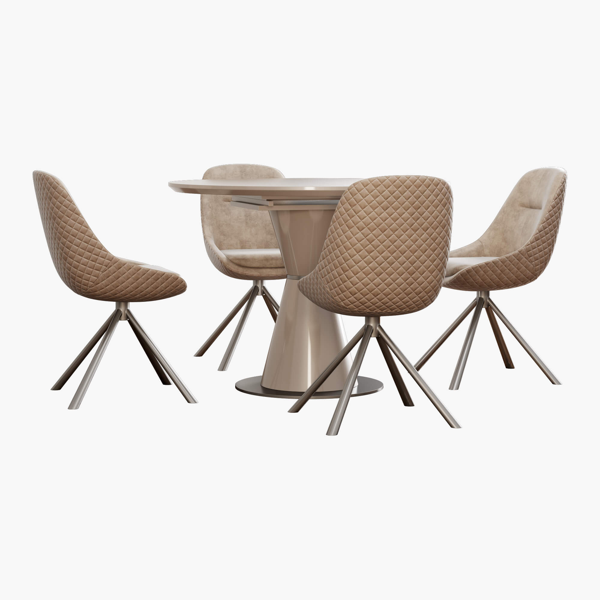 Carveli Dining Set Veluto Chair Vetro Mebel Tml Table - 3D Model by sta_84