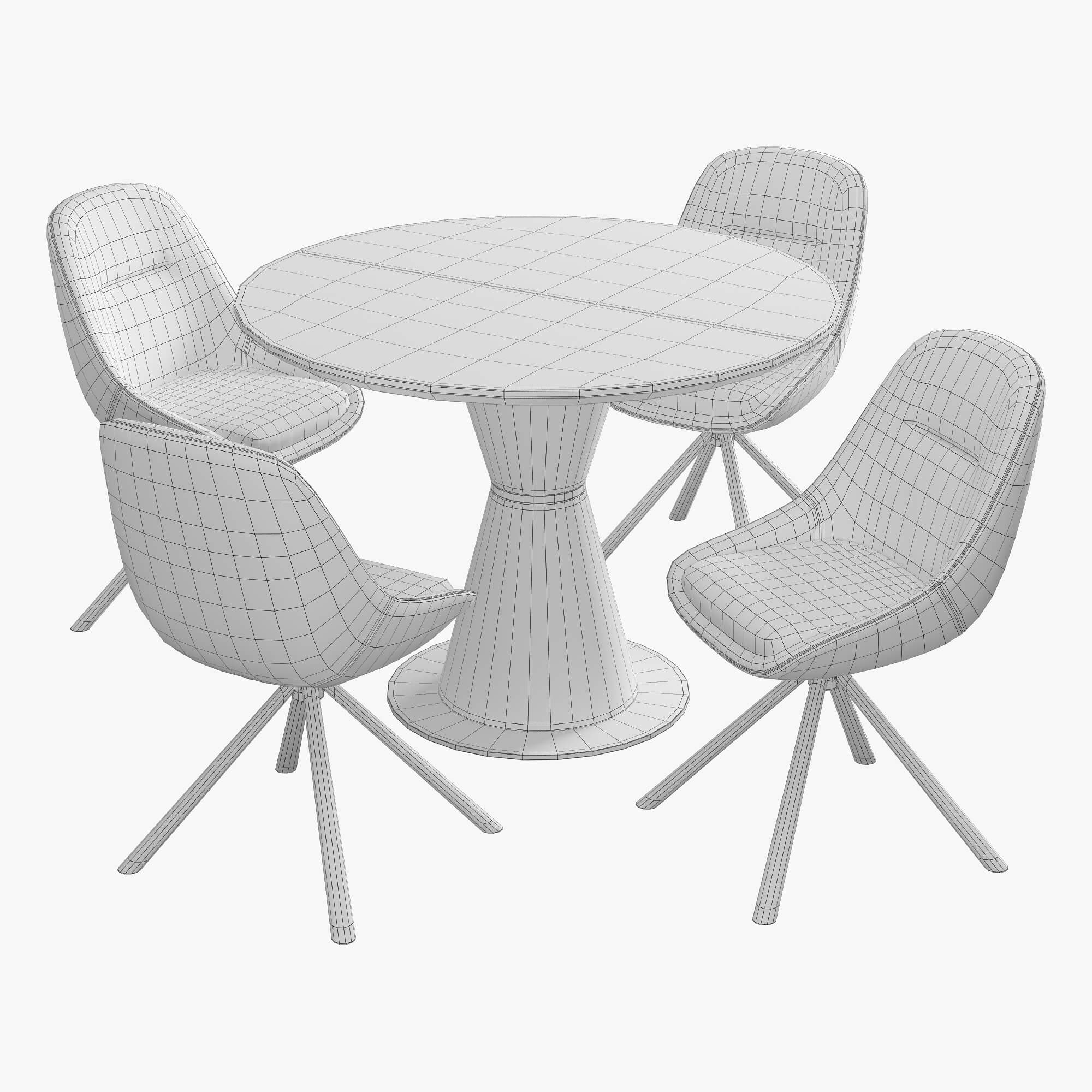 Carveli Dining Set Veluto Chair Vetro Mebel Tml Table - 3D Model by sta_84