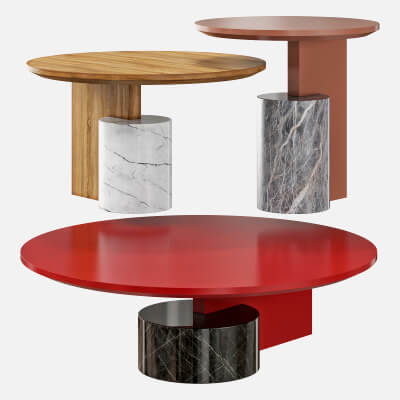 Cassina Sengu Coffee Tables - 3D Model by sta_84