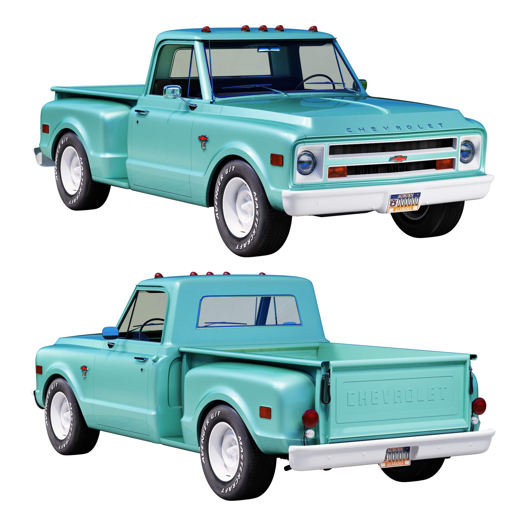 Chevrolet C10 1968 Short Bed - 3D Model by sta_84