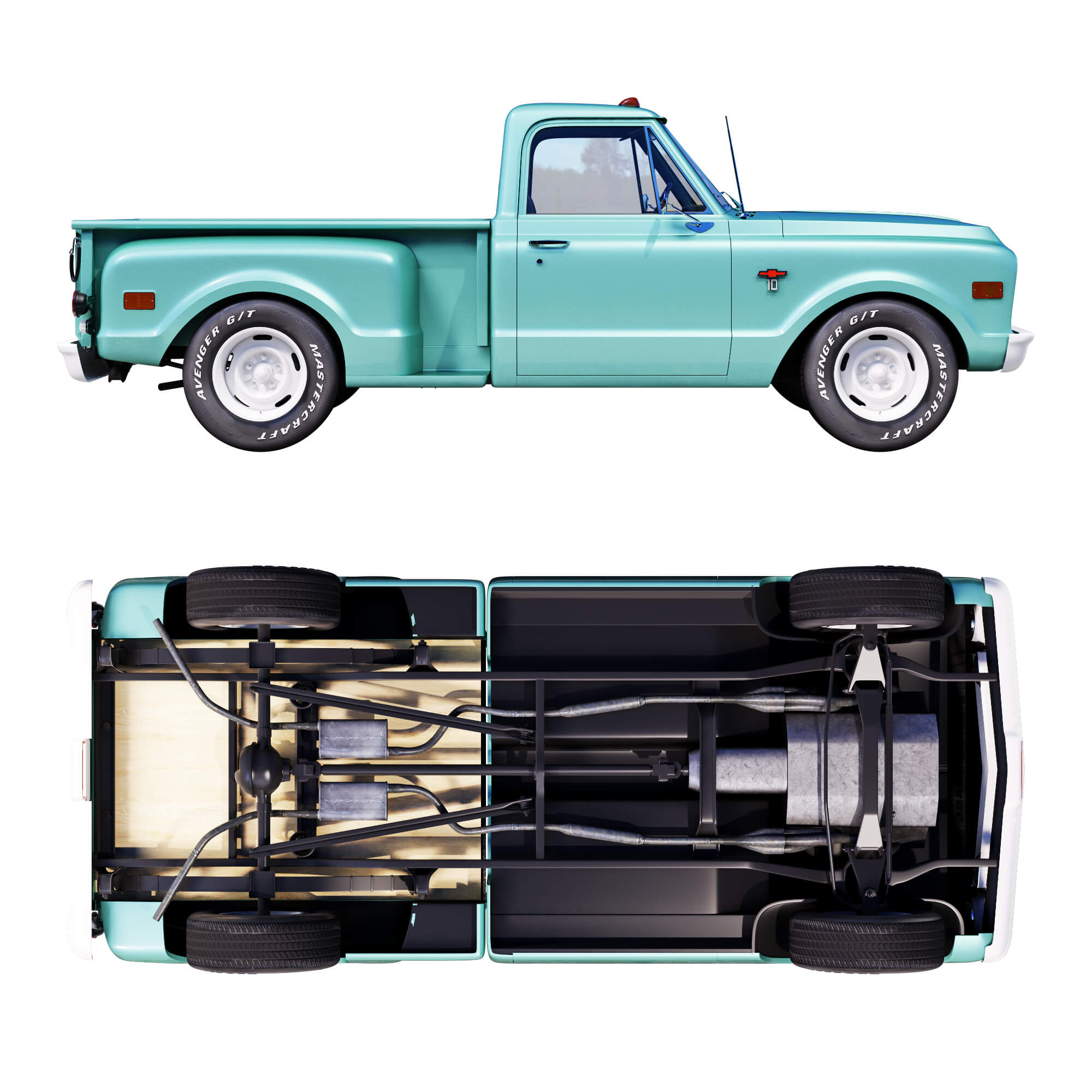 Chevrolet C10 1968 Short Bed - 3D Model by sta_84
