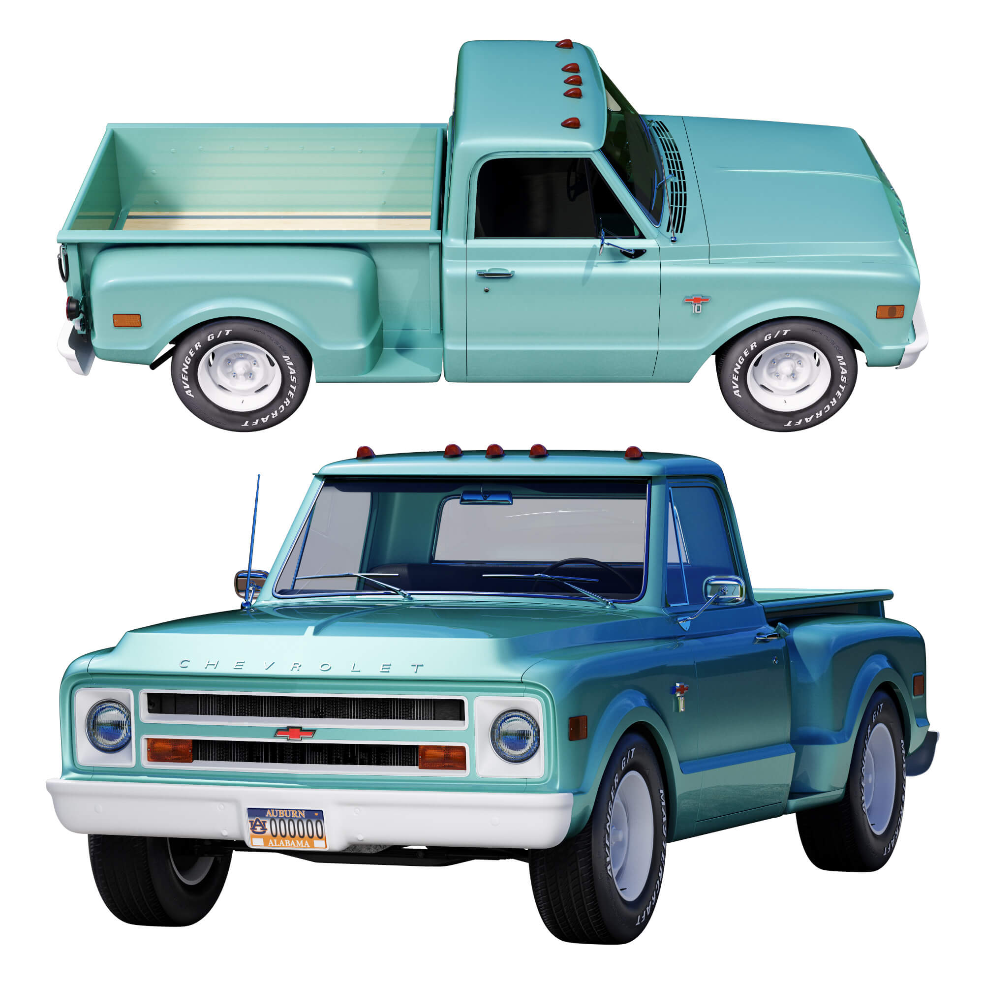 Chevrolet C10 1968 Short Bed - 3D Model by sta_84