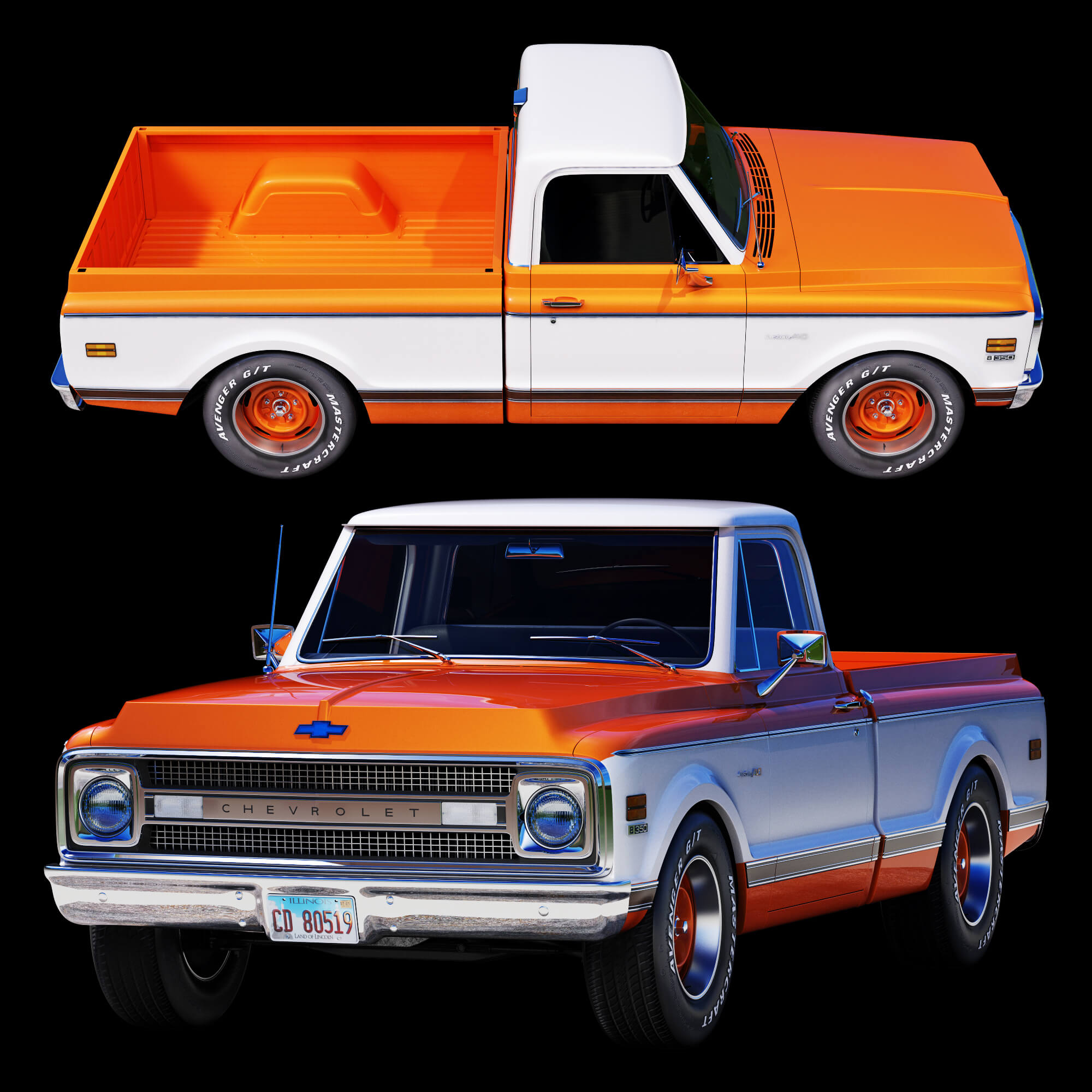 Chevrolet C10 1969 - 3D Model by sta_84