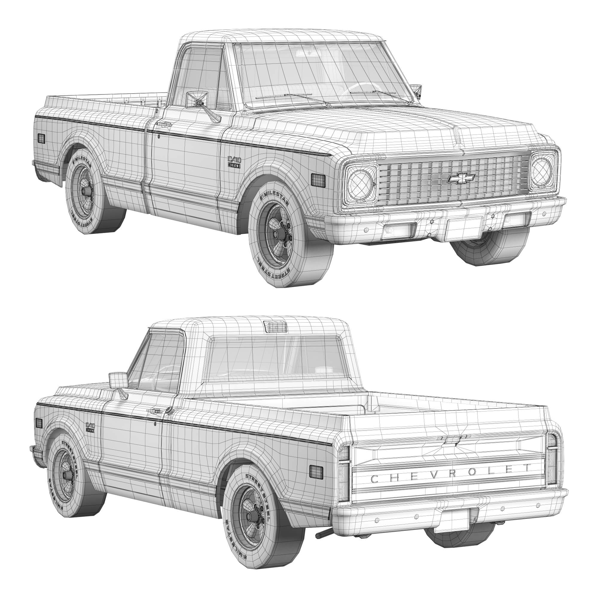 Chevrolet C10 1971 - 3D Model by sta_84