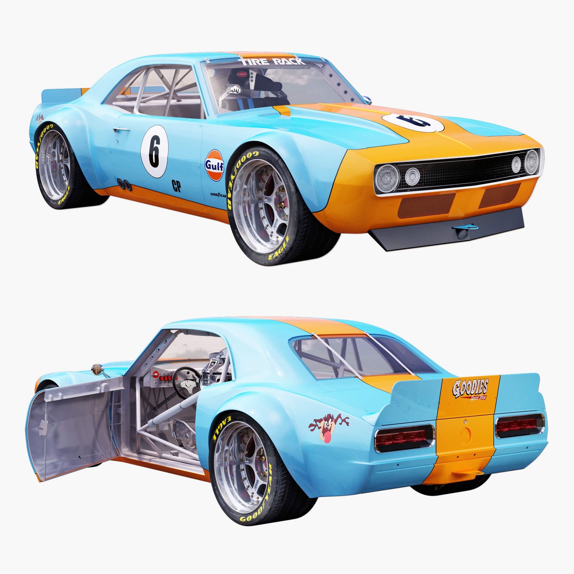 Chevrolet Camaro Gulf Racing 1968 - 3D Model by sta_84