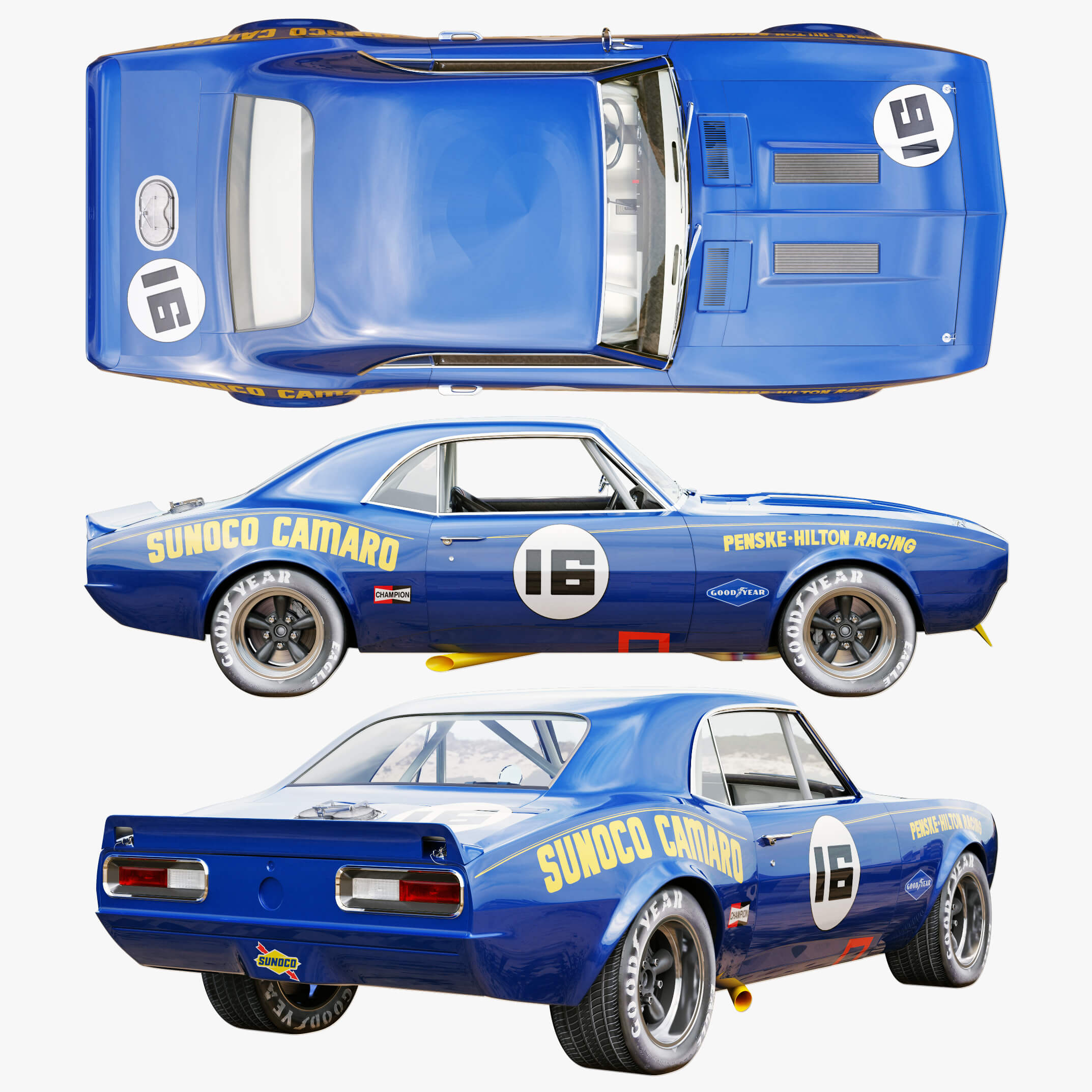 Chevrolet Camaro Sunoco 1968 - 3D Model by sta_84