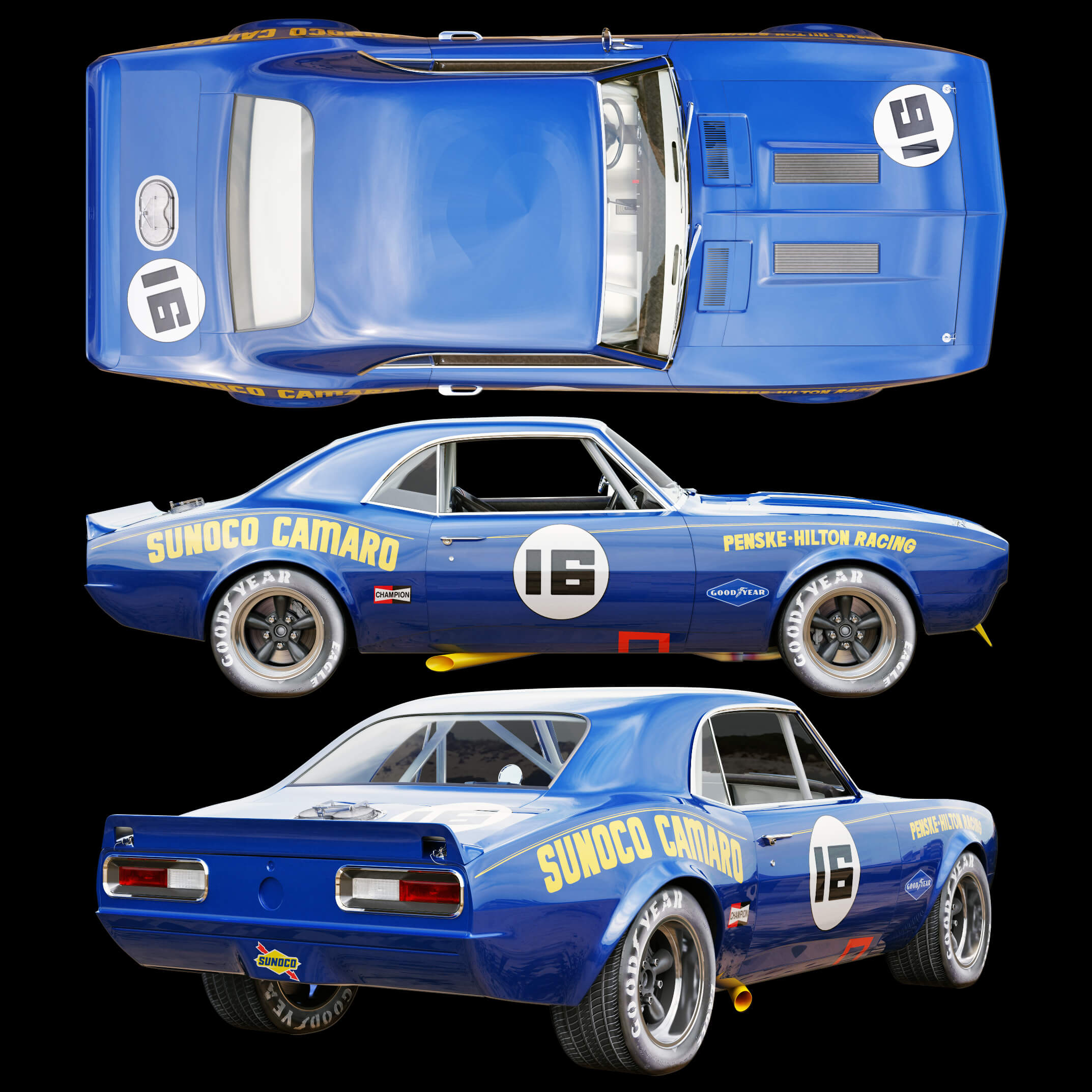 Chevrolet Camaro Sunoco 1968 - 3D Model by sta_84