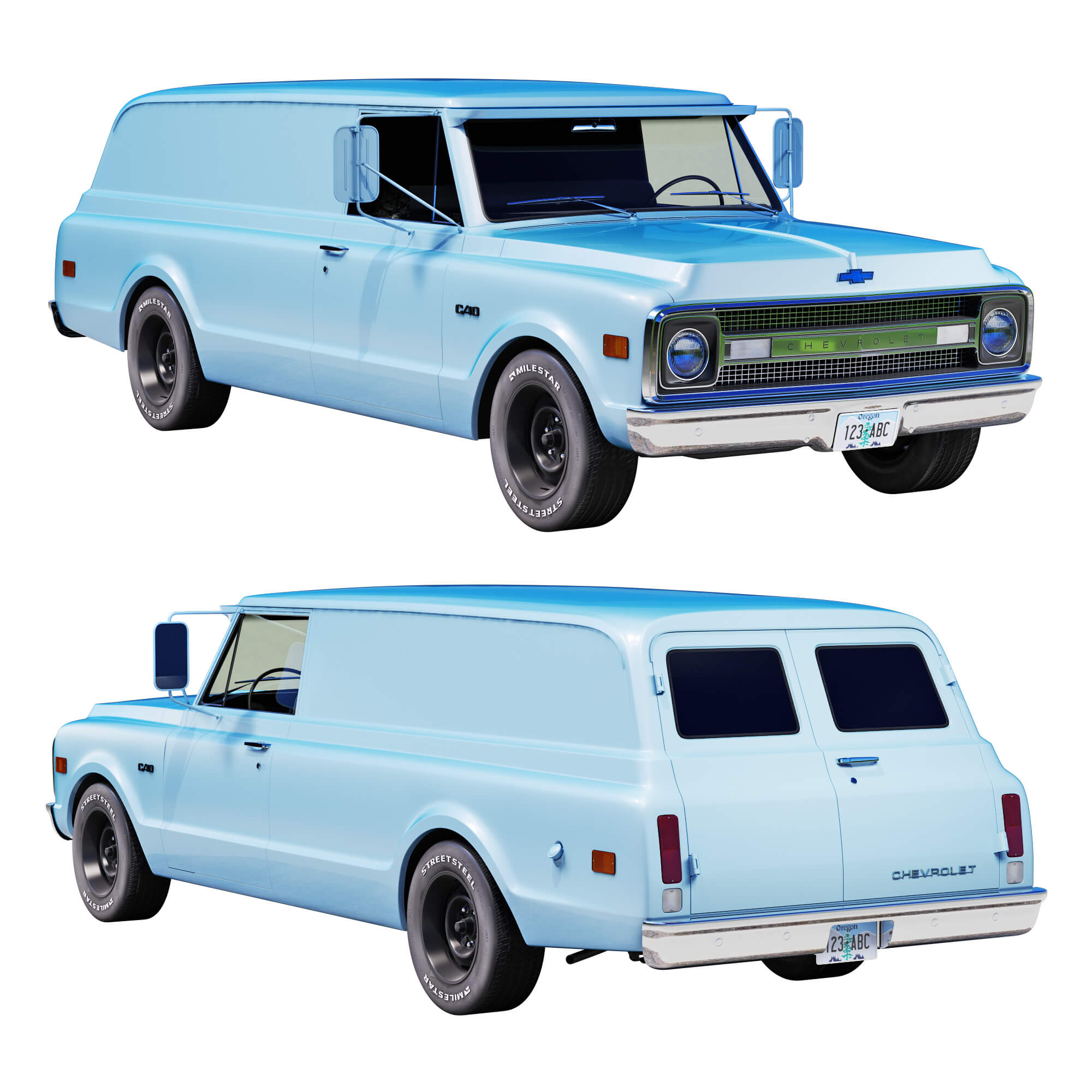 Chevrolet Suburban 1969 Panel Truck - 3D Model by sta_84