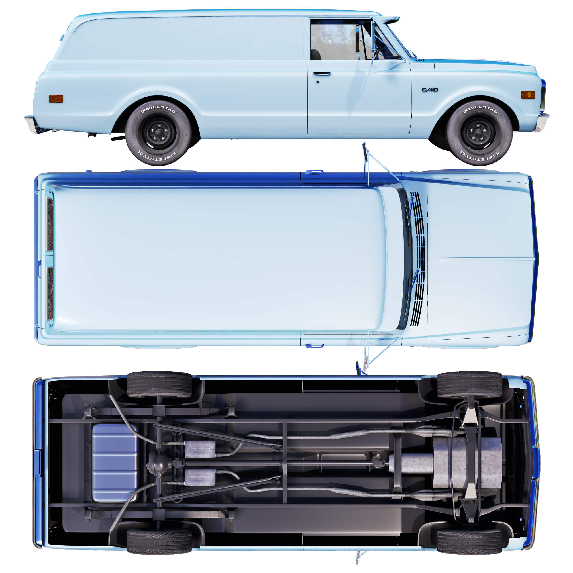 Chevrolet Suburban 1969 Panel Truck - 3D Model by sta_84