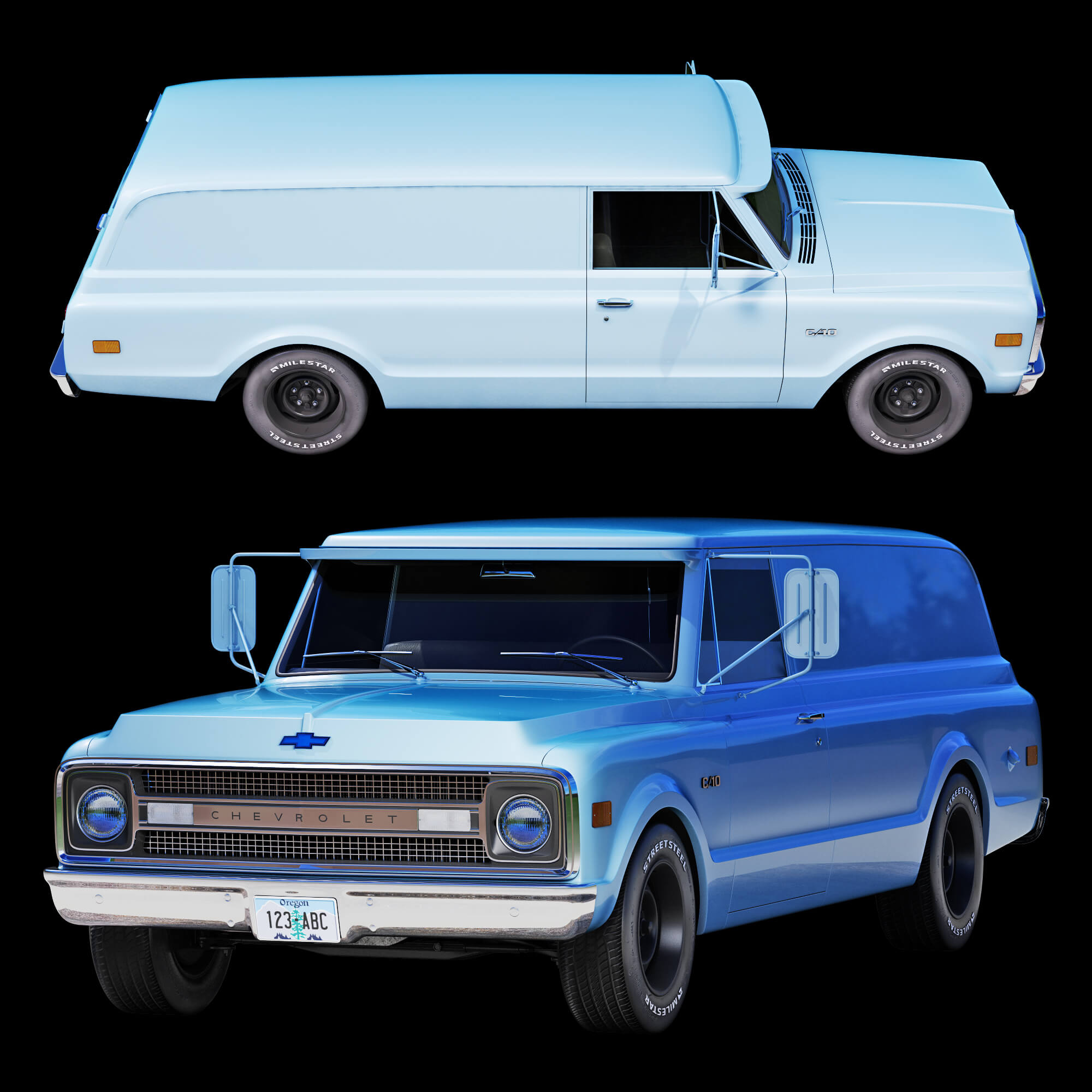 Chevrolet Suburban 1969 Panel Truck - 3D Model by sta_84