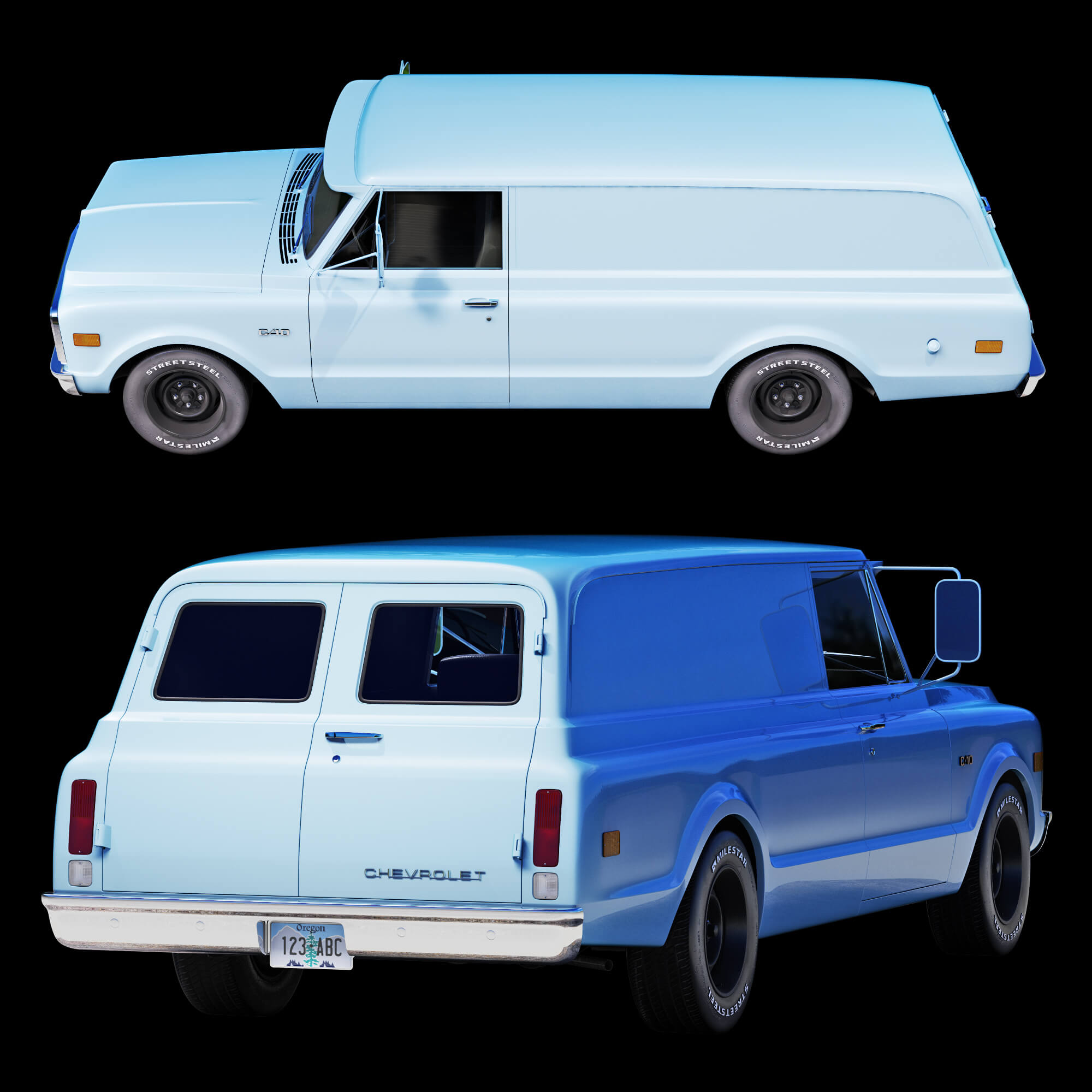 Chevrolet Suburban 1969 Panel Truck - 3D Model by sta_84
