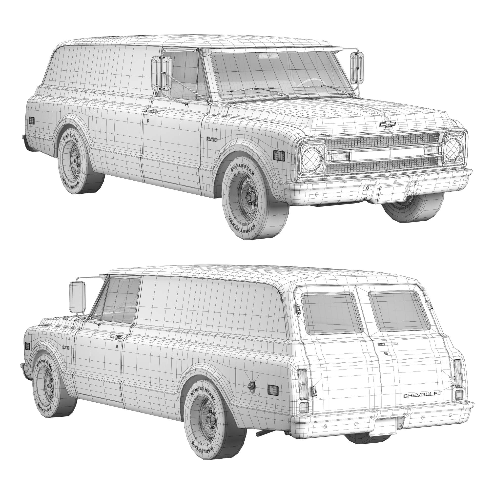 Chevrolet Suburban 1969 Panel Truck - 3D Model by sta_84