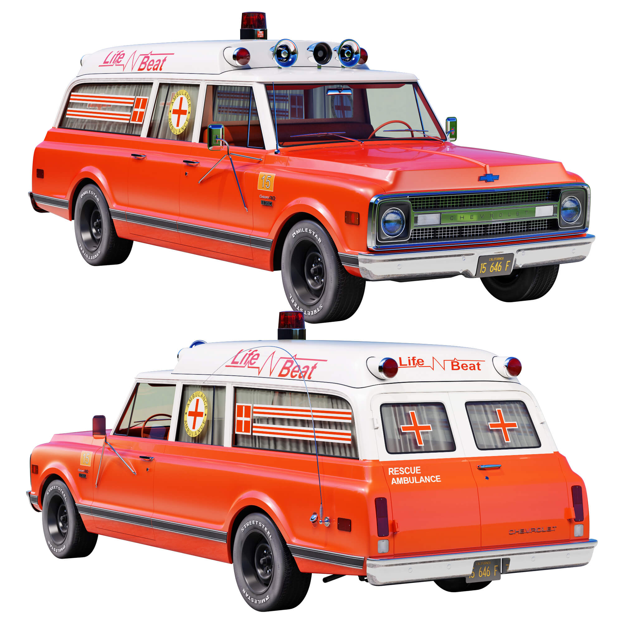 Chevrolet Suburban 1970 Ambulance - 3D Model by sta_84