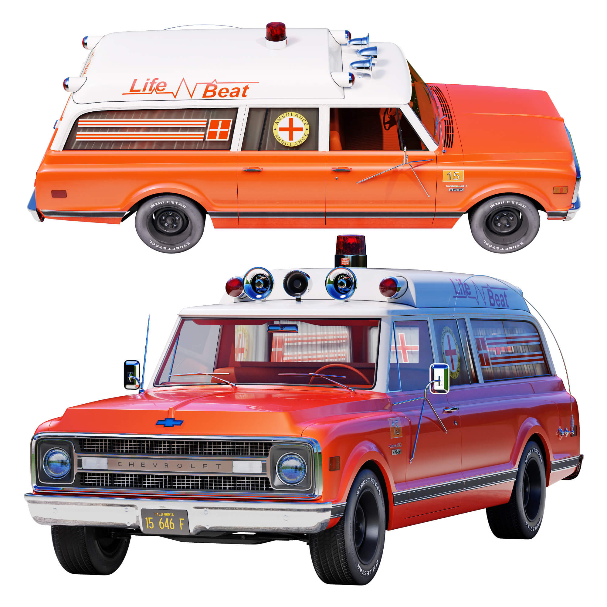 Chevrolet Suburban 1970 Ambulance - 3D Model by sta_84