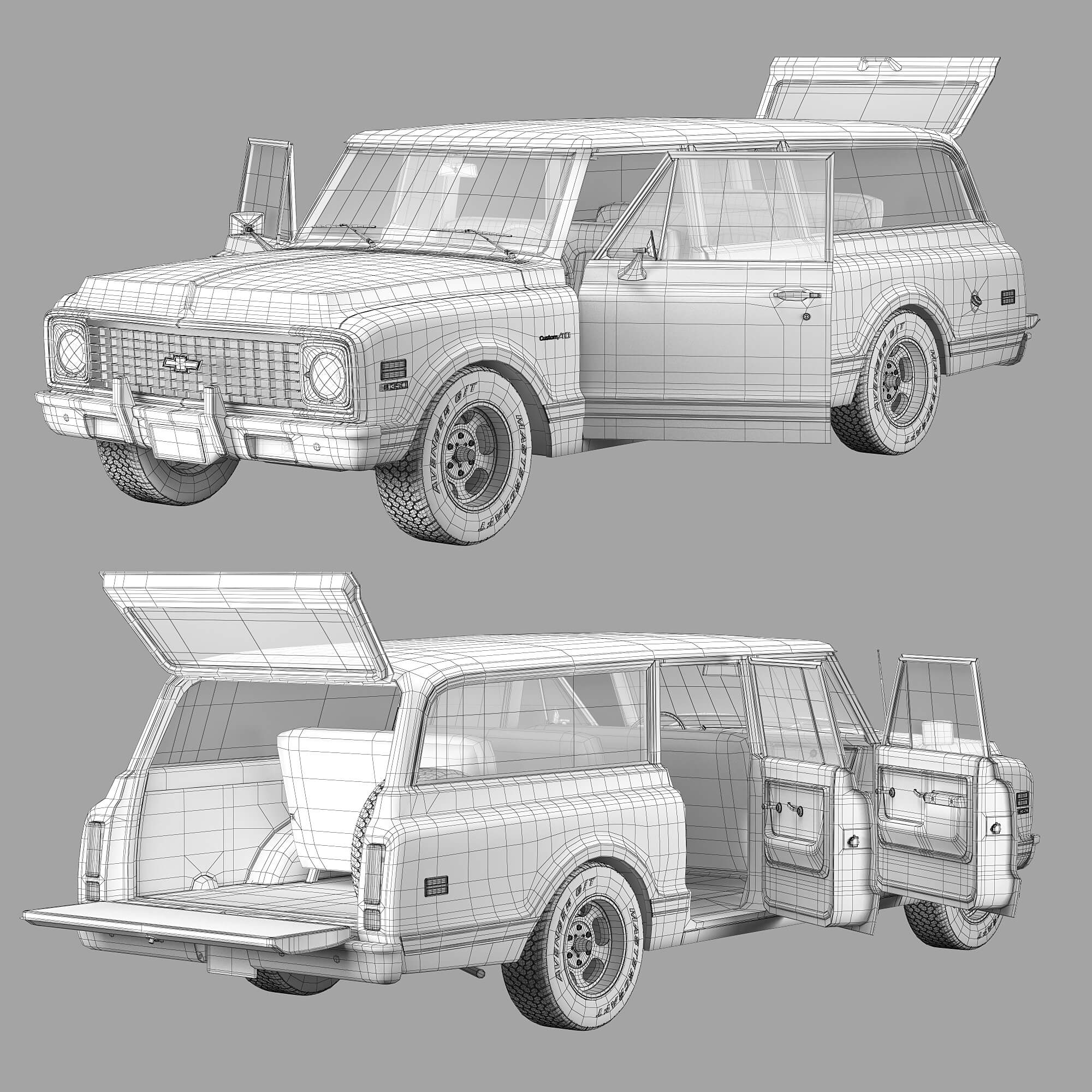 Chevrolet Suburban 1972 - 3D Model by sta_84