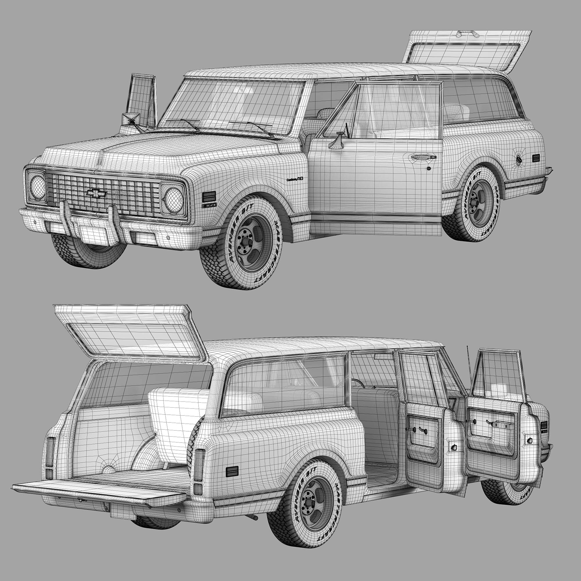 Chevrolet Suburban 1972 - 3D Model by sta_84
