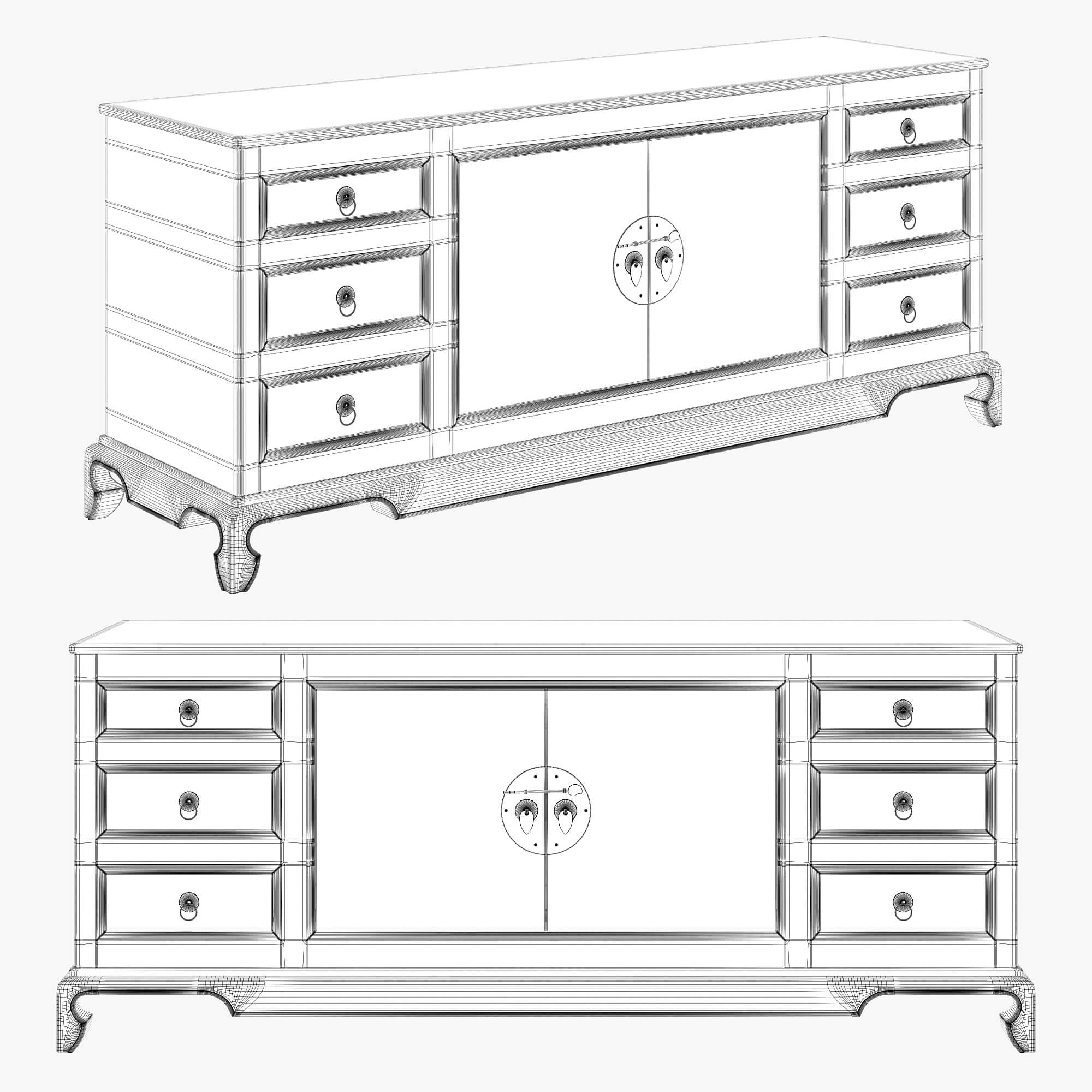 Chinese Chest of Drawers 001 - 3D Model by sta_84