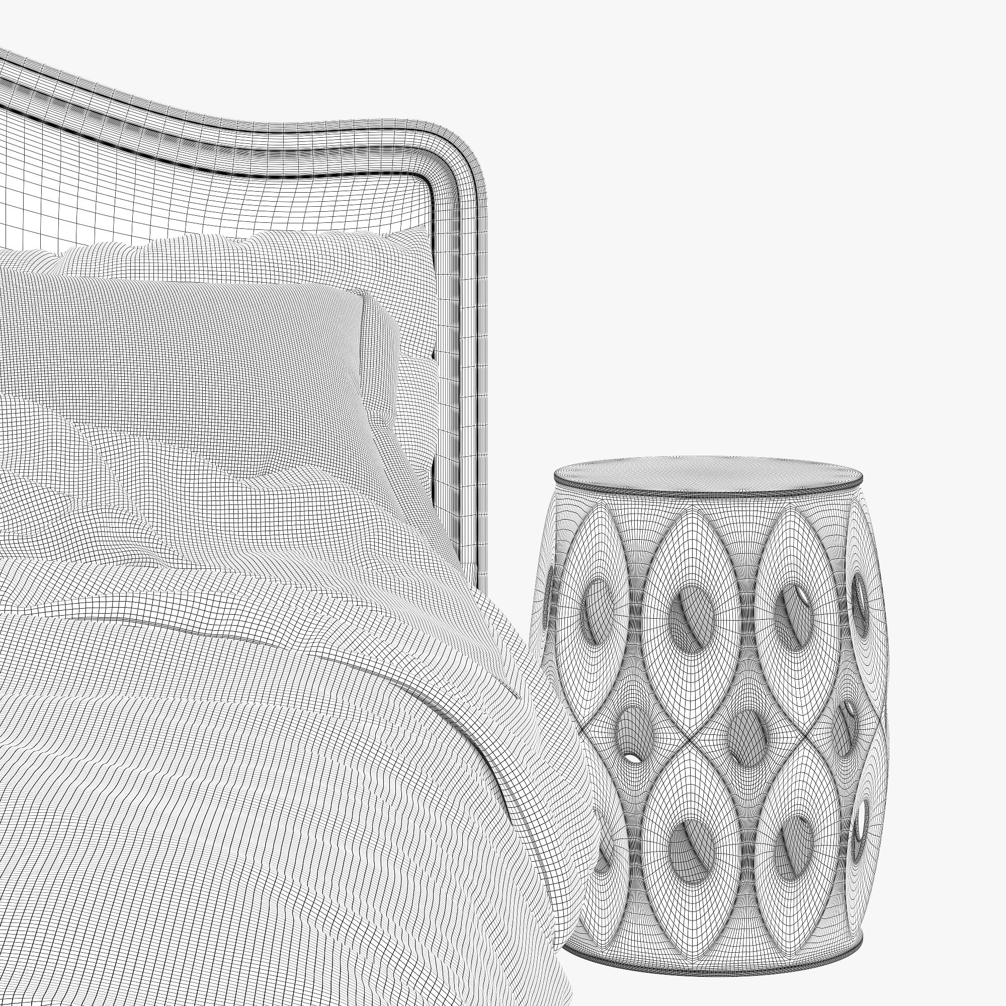 Classic Bed 001 - 3D Model by sta_84
