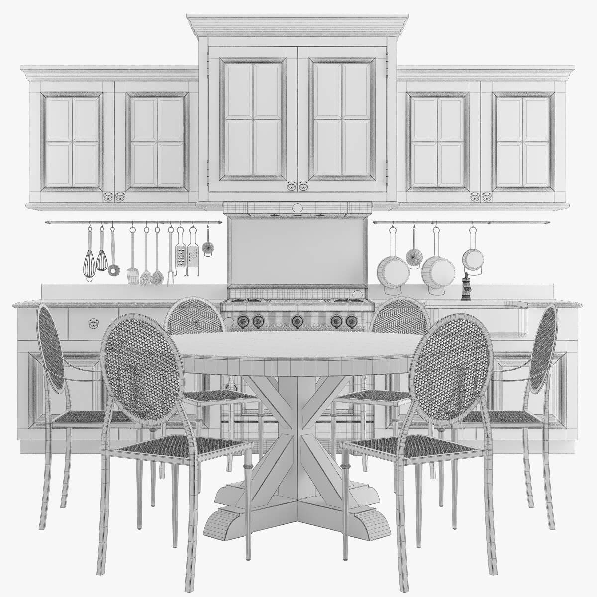 Classic Kitchen 001 - 3D Model by sta_84