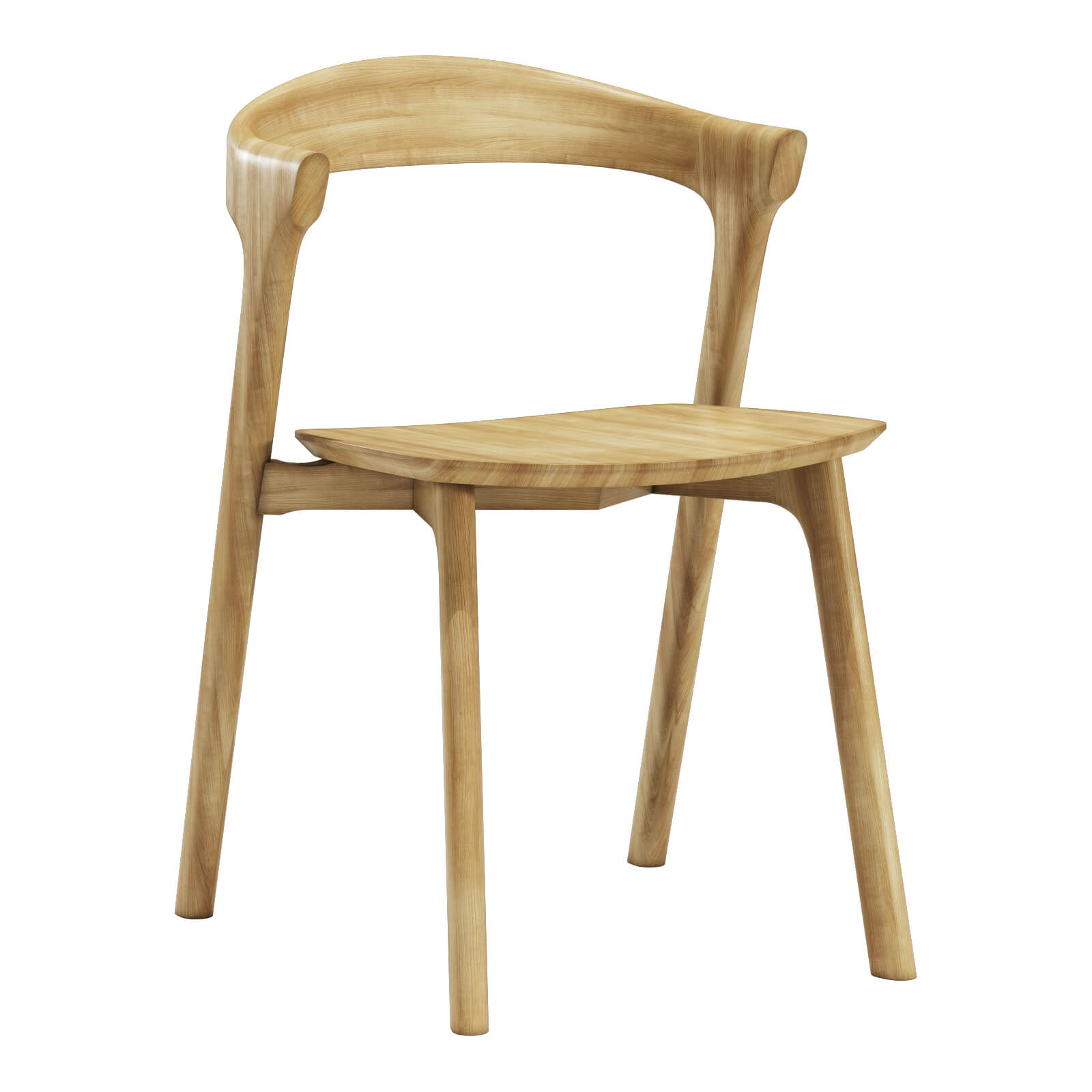 Ethnicraft Diding Set Elements Dining Table-Bok Chair 3D Model by sta_84