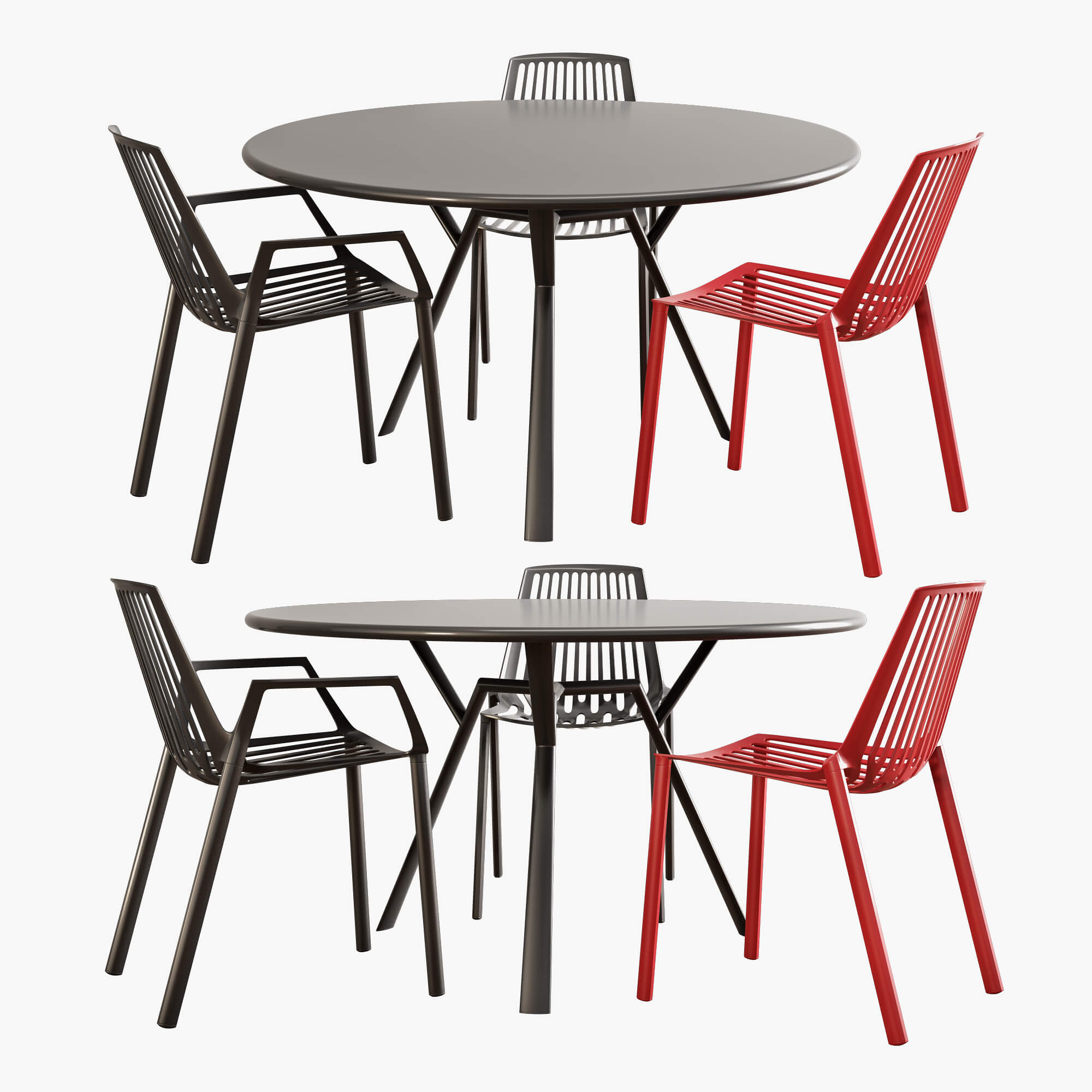 Fast Dining Set Radice Quadra Table Rion Chair - 3D Model by sta_84
