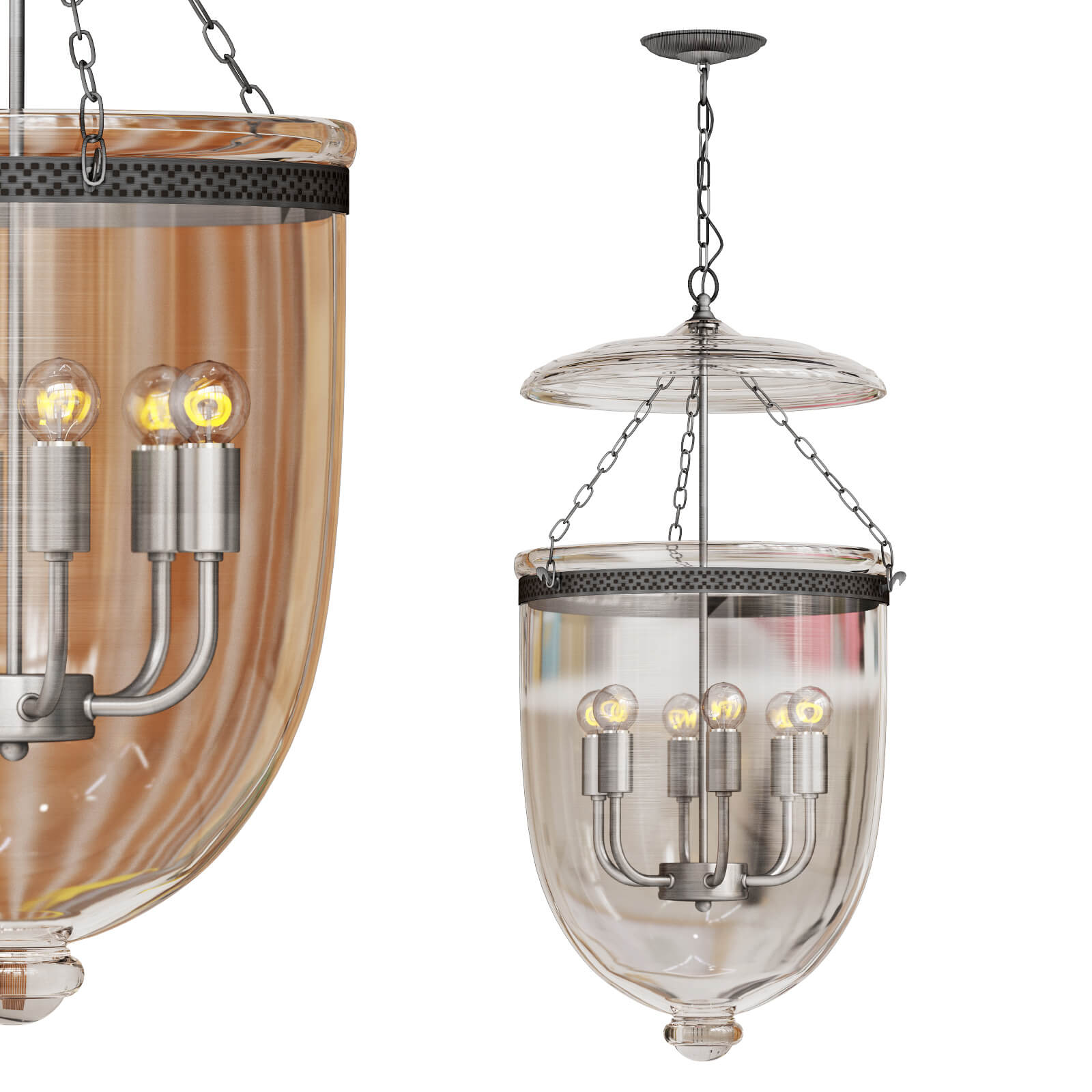 Flamant Ruford Glass 6 Lamps Chandelier - 3D Model by sta_84