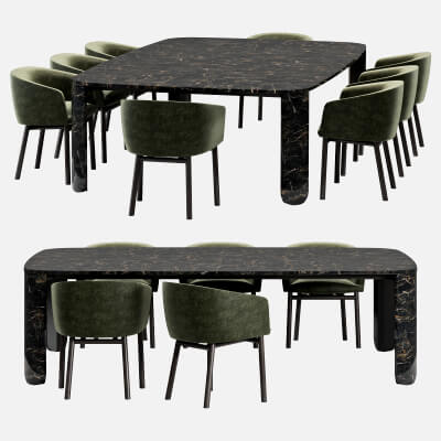 Gallotti and Radice Clemo-T Dining Set 1 260X170 3D Model by sta_84